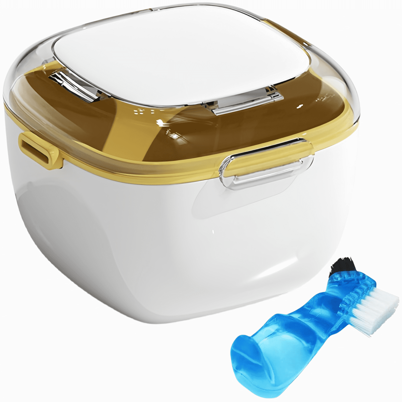 Denture Case, Retainer Cleaning Box, Large Capacity Denture Container ...