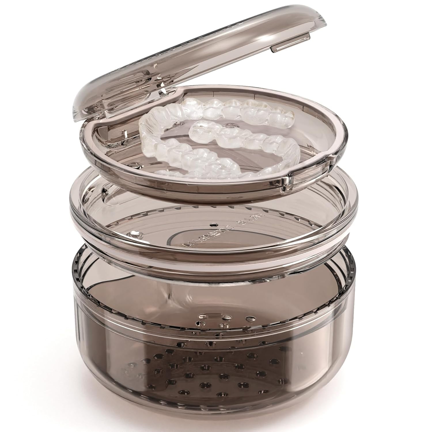 Denture Case Retainer Cleaning Case: 2 in 1 Retainer Case, No-Leak ...