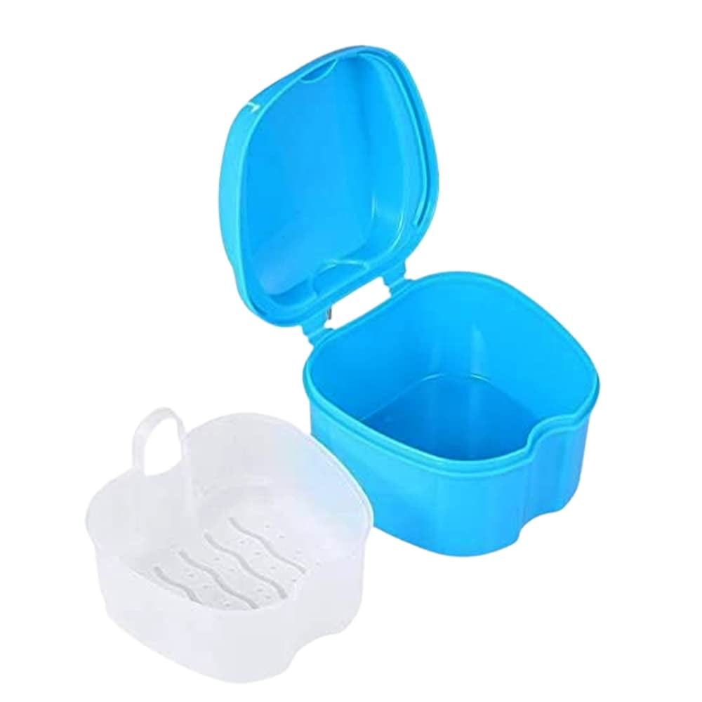 Denture Case Reusable Orthodontic Dental Retainer Box with Rinsing ...