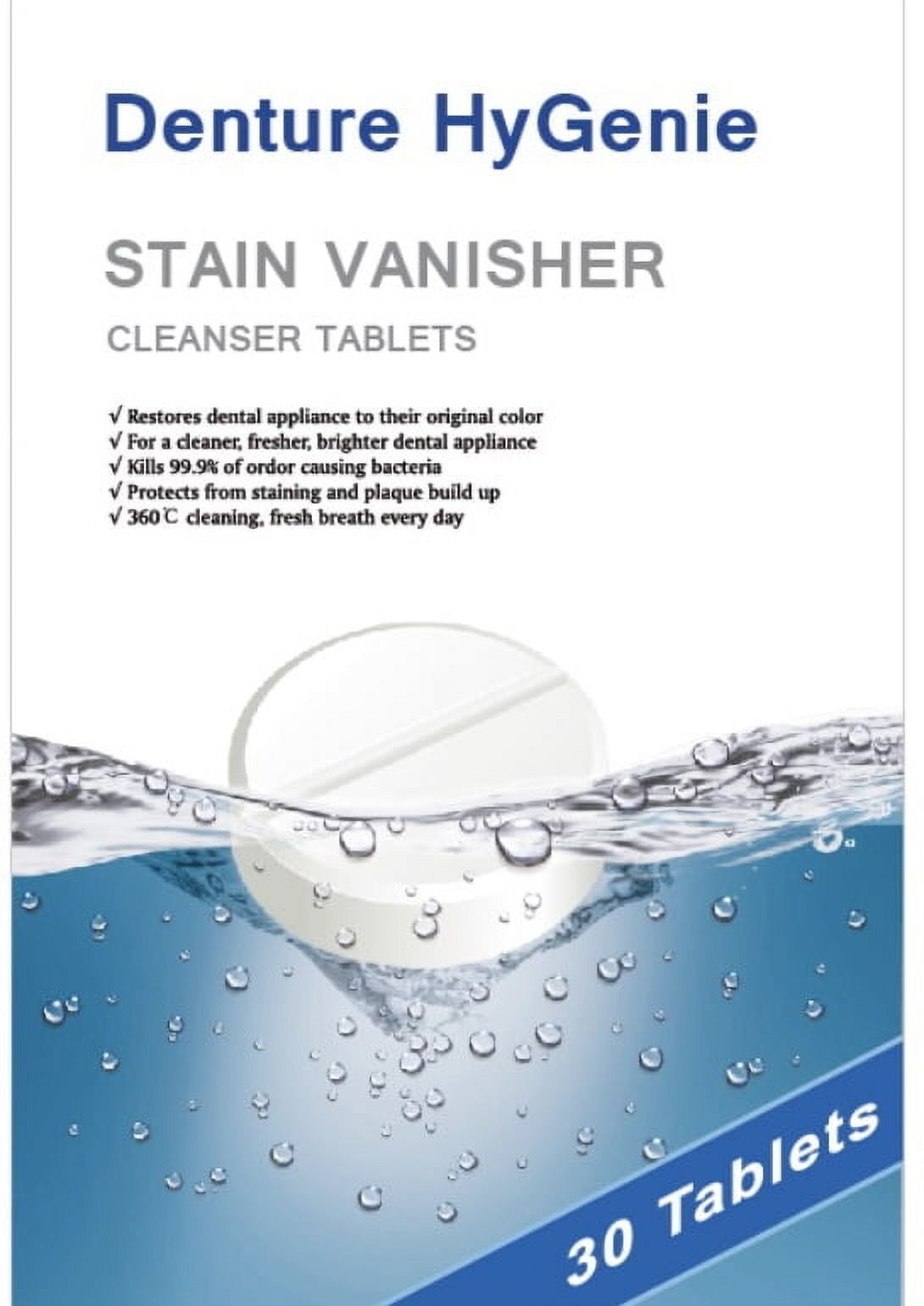 Denture HyGenie Denture Whitening & Cleaning Tablets - Walmart.com