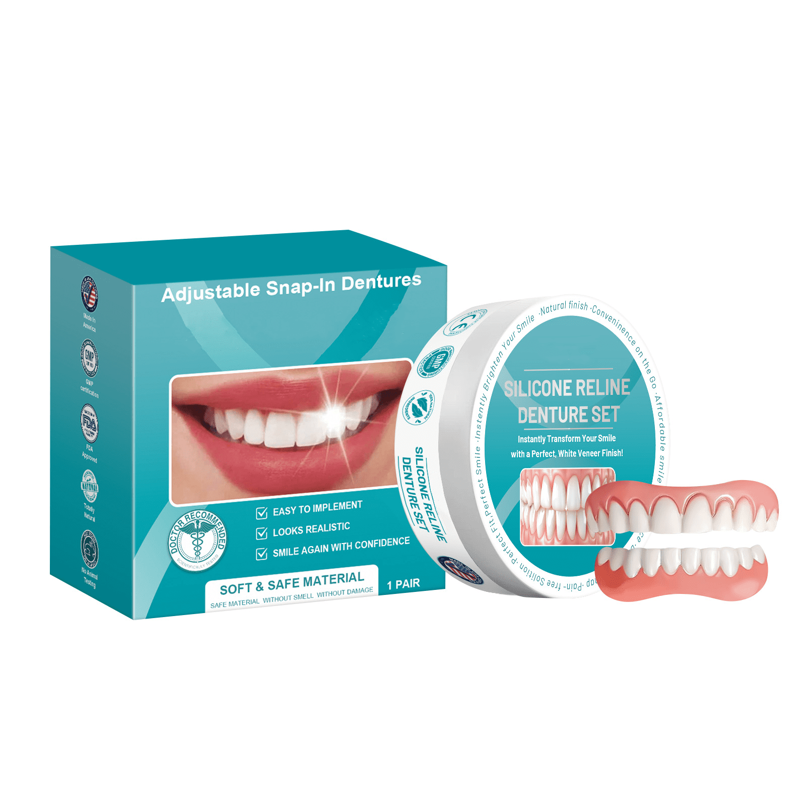 Denture Silicone Liner Kits with Soft Reline & Waterproof Fit, Long ...