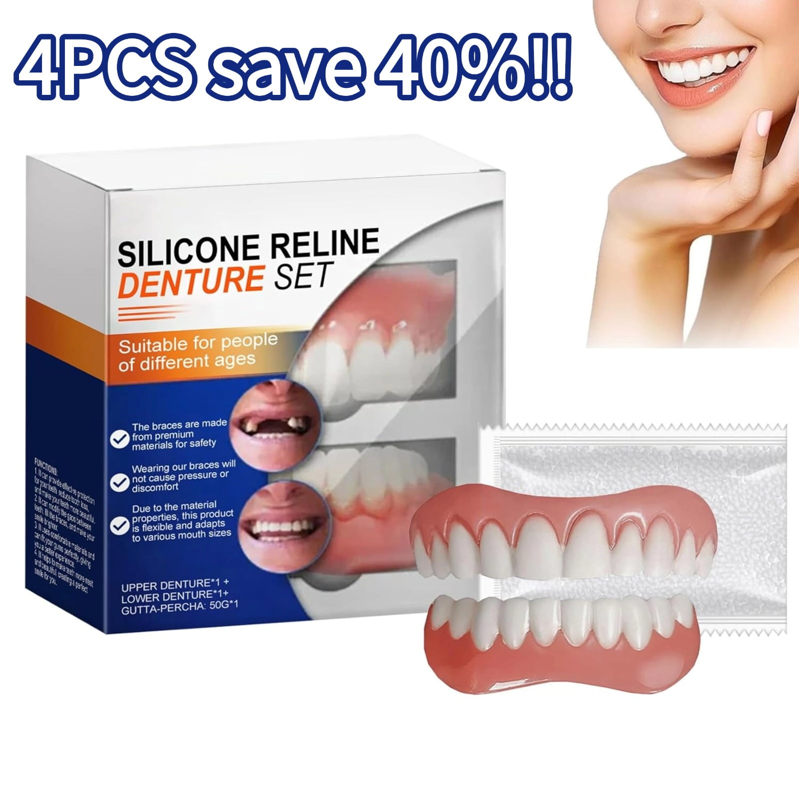 Denture Silicone Reline Kit, Greatfit Denture Silicone Reline Kit, Soft ...