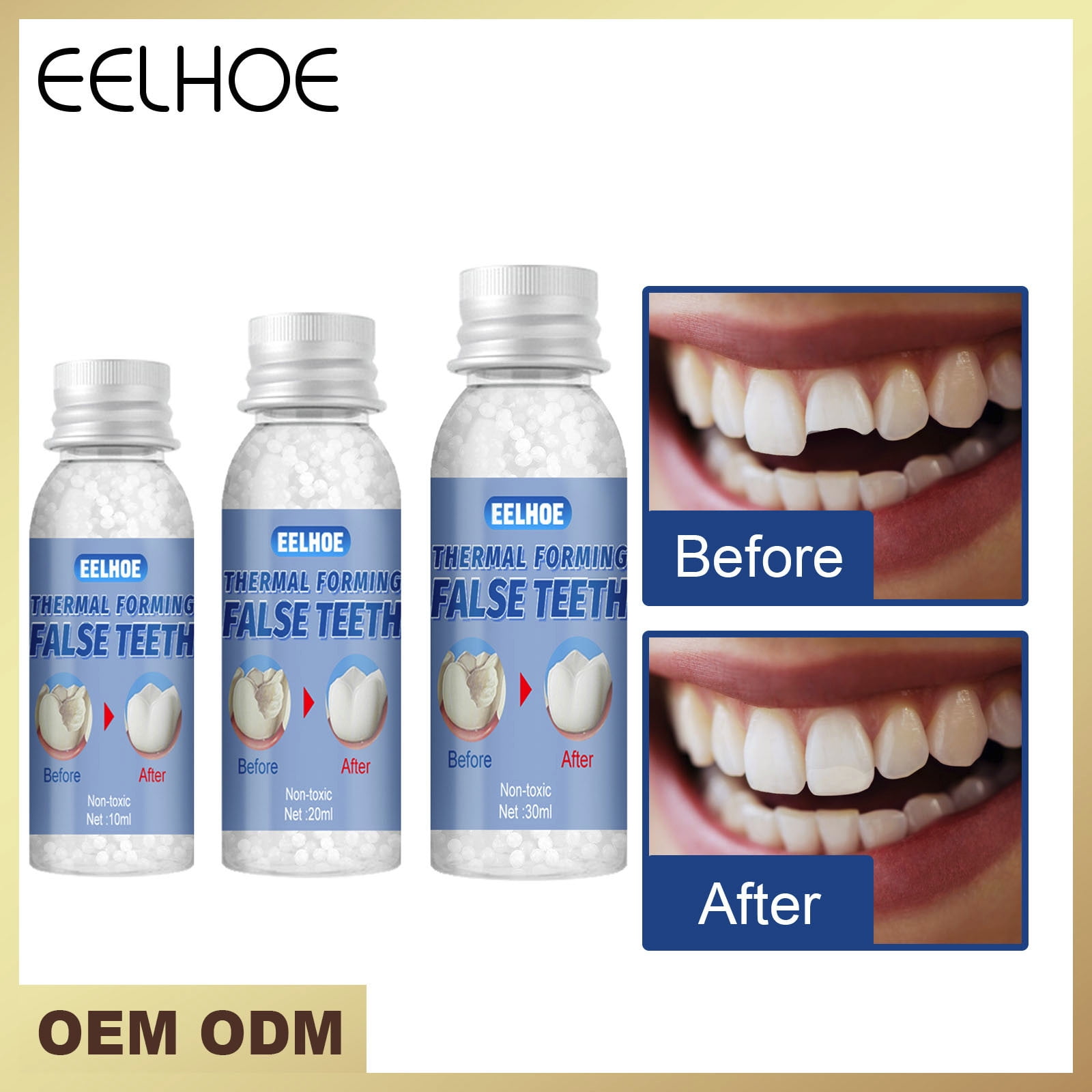 Denture Teeth Hole Filling Prop, Makeup Stage Teether Set, 6-Piece Set ...