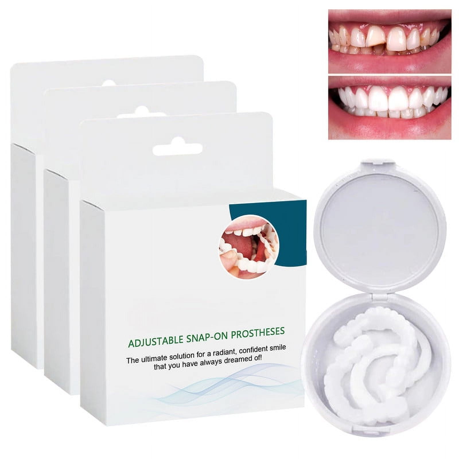 Denture Teeth Temporary Fake Teeth Snap On Top and Bottom Teeth for Men ...