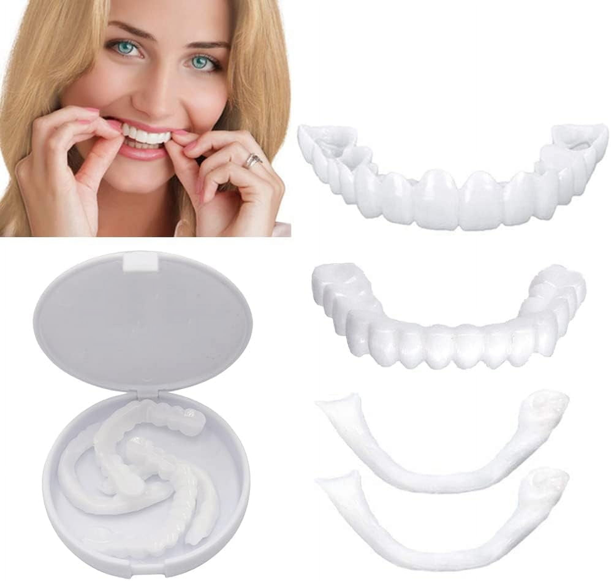 Denture Teeth Temporary Fake Teeth Snap On Top and Bottom Teeth for Men ...