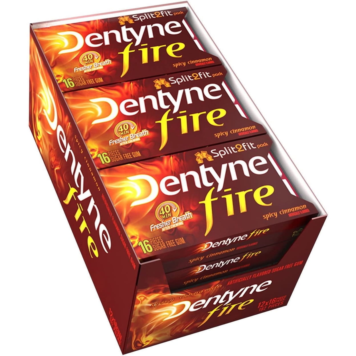 Dentyne Fire Cinnamon Chewing Gum 12 Count 1 Pound Sugar-Free Fresh ...