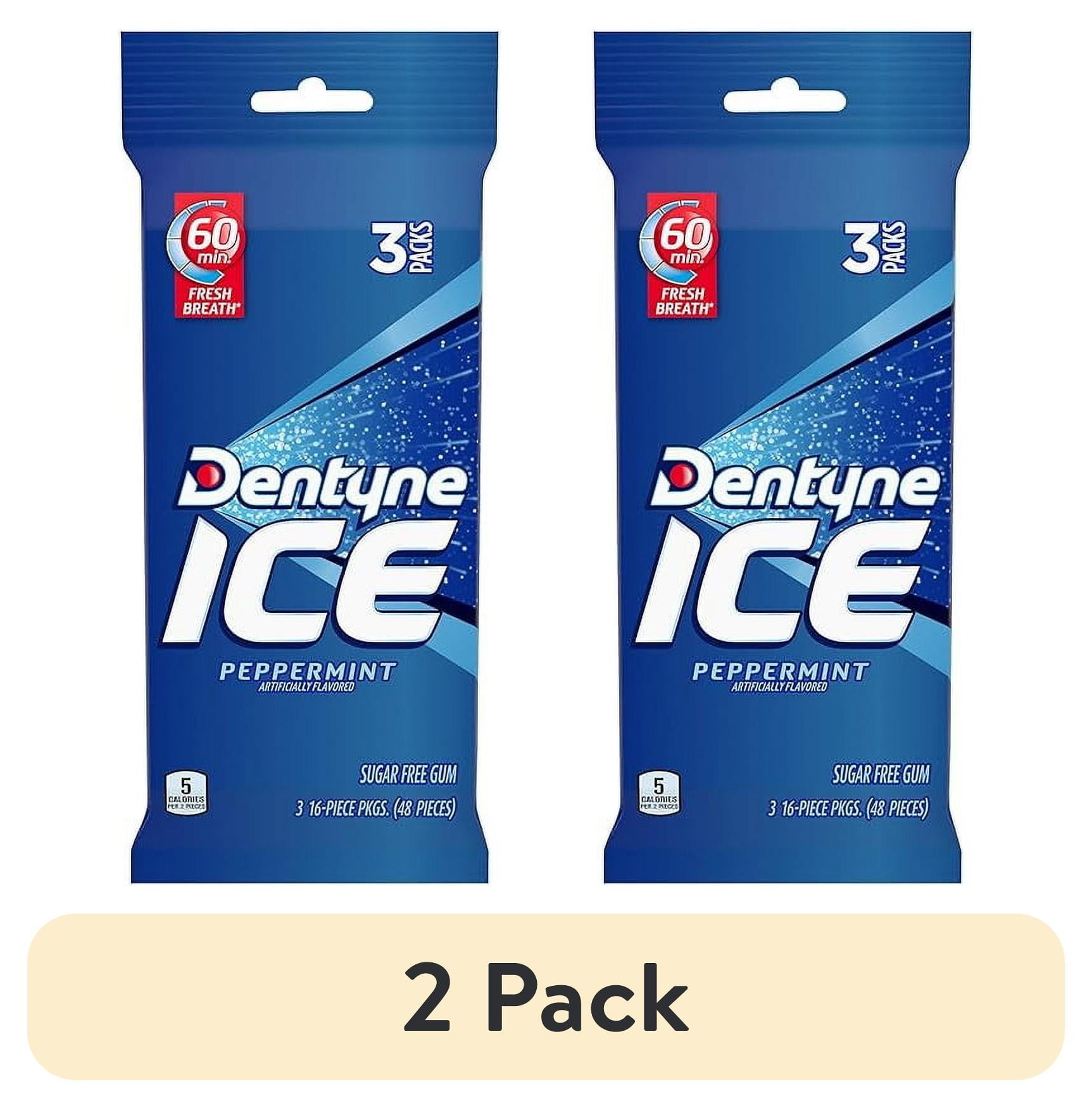 (2 pack) Dentyne Ice Peppermint Gum, 3 Packs of 16 Pieces (48 Total ...