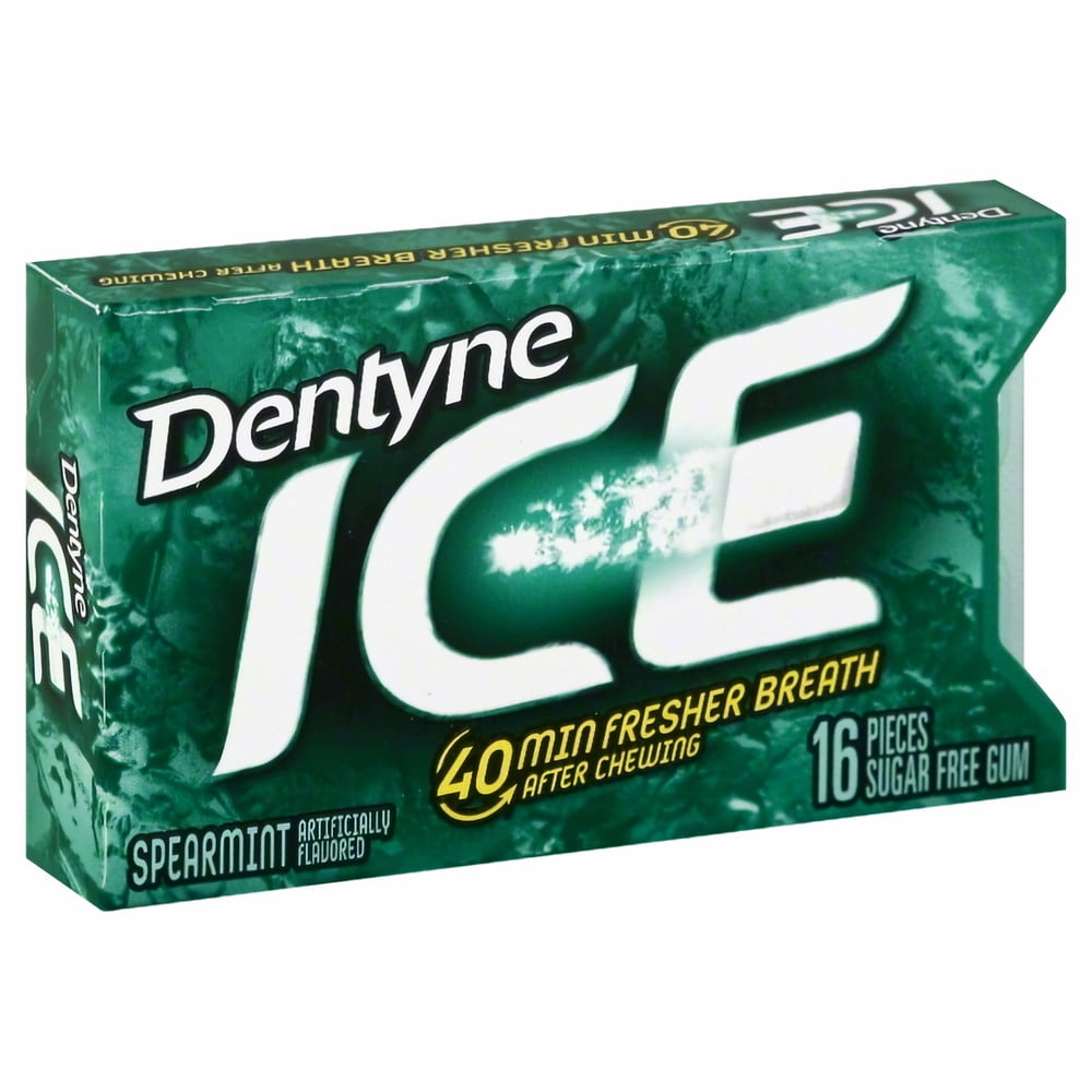 Dentyne Ice Spearmint Sugar-Free Gum, 16 Pieces (9 Count), Low Calorie ...