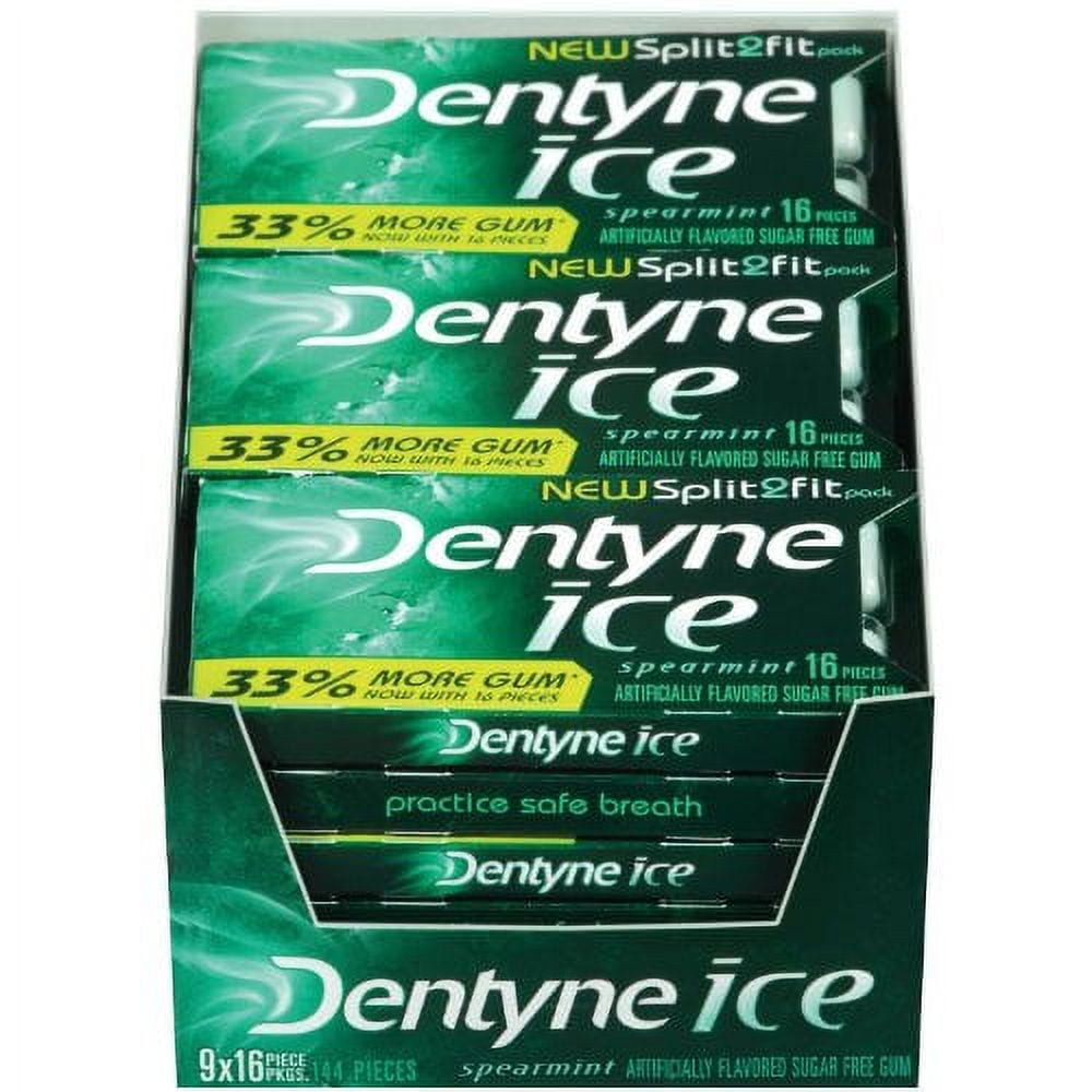Dentyne Ice Spearmint Sugar Free Gum - 9 Packs of 16 Pieces! - Walmart.com