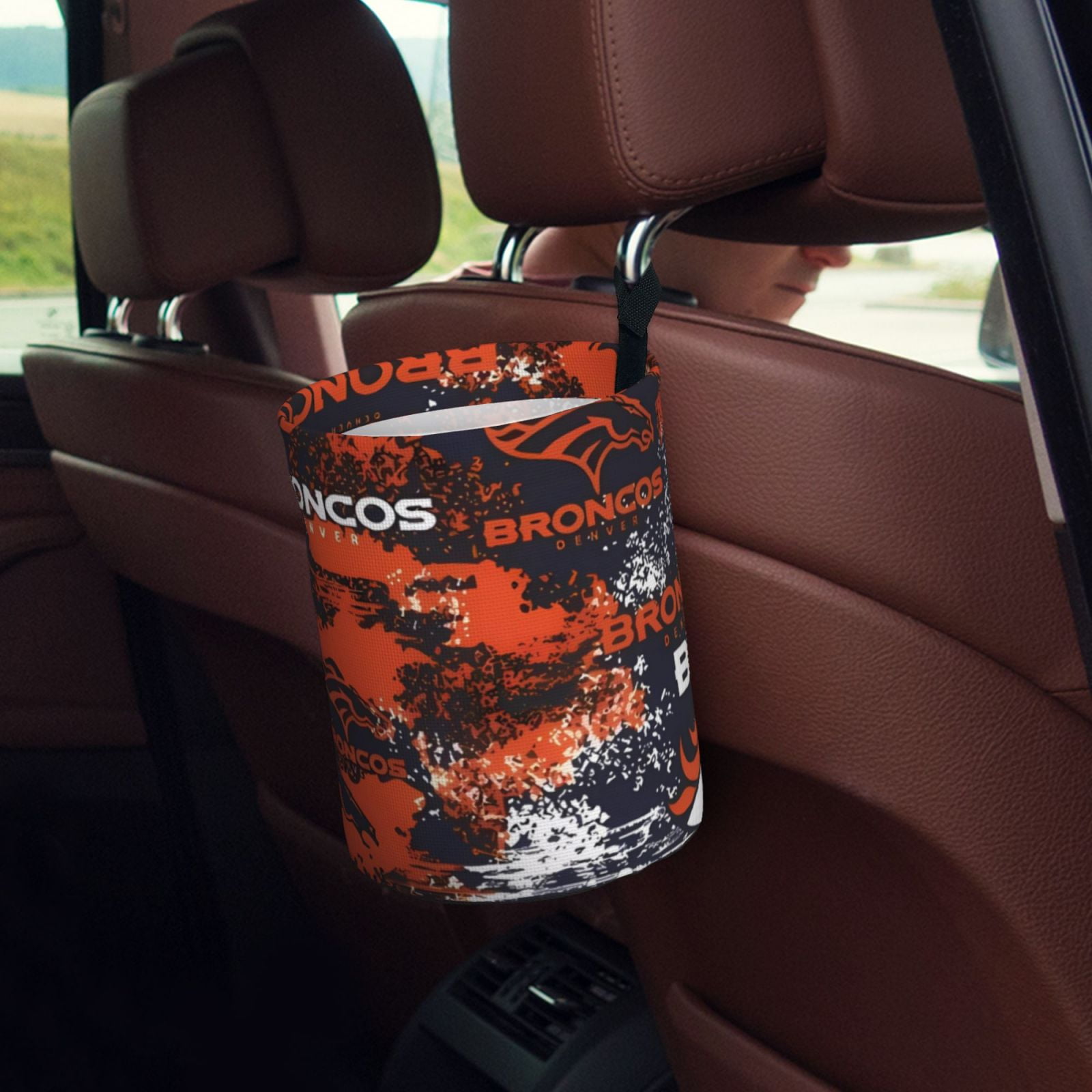 Denver America Football Team-Inspired Car Trash Can - 600D Oxford Cloth ...