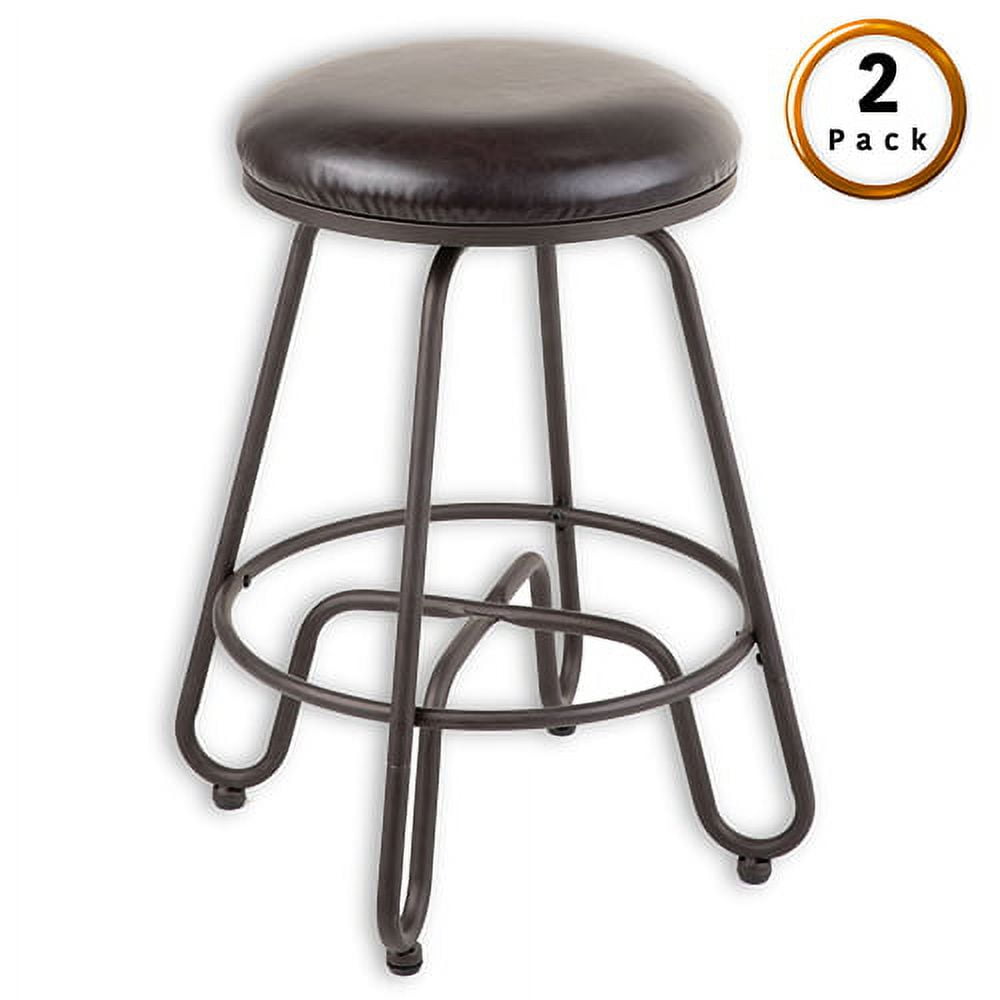 Denver Backless Swivel Seat Counter Stool with Umber Finished Metal ...
