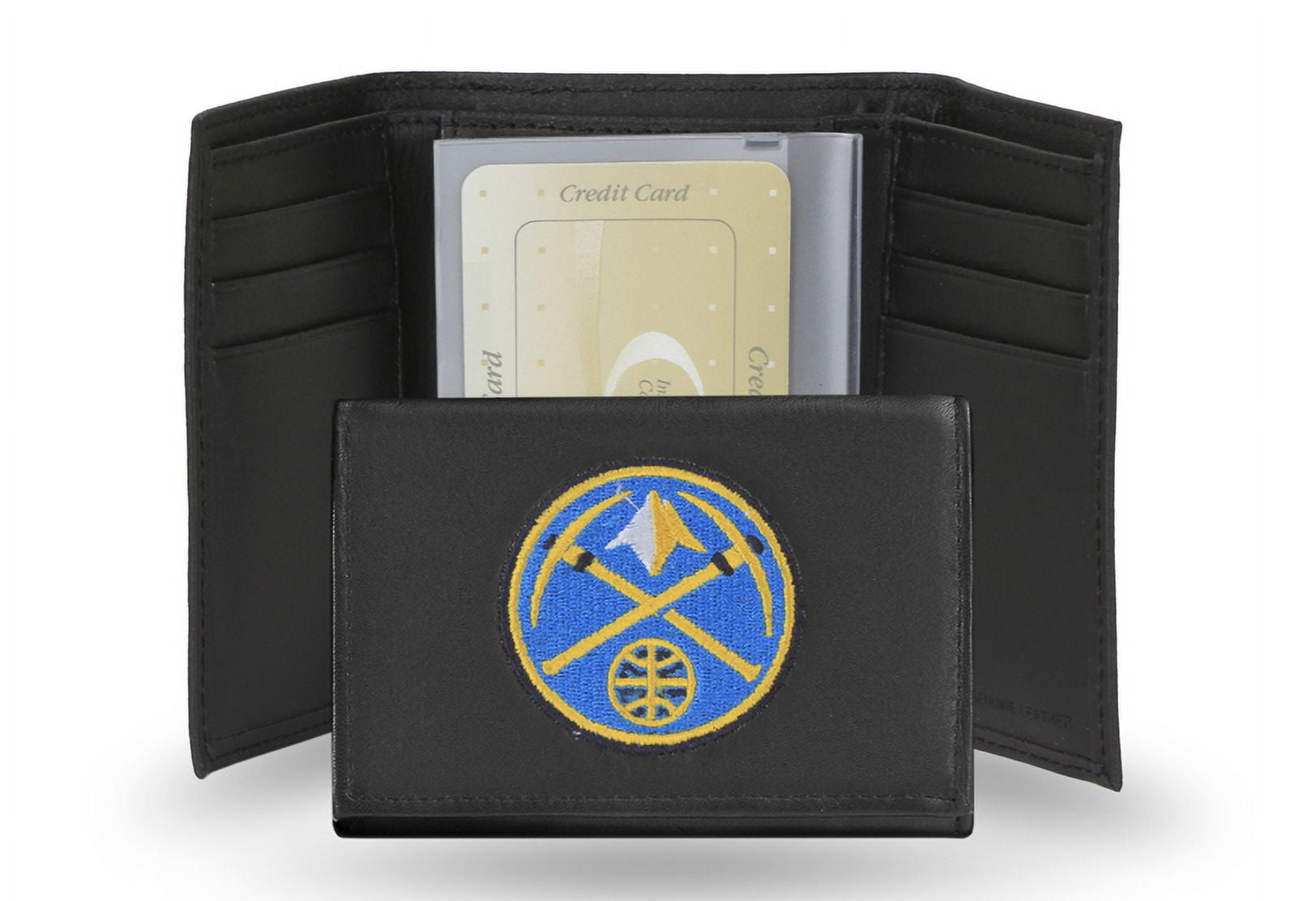 Denver Basketball Nuggets Embroidered Black Leather Trifold Wallet ...