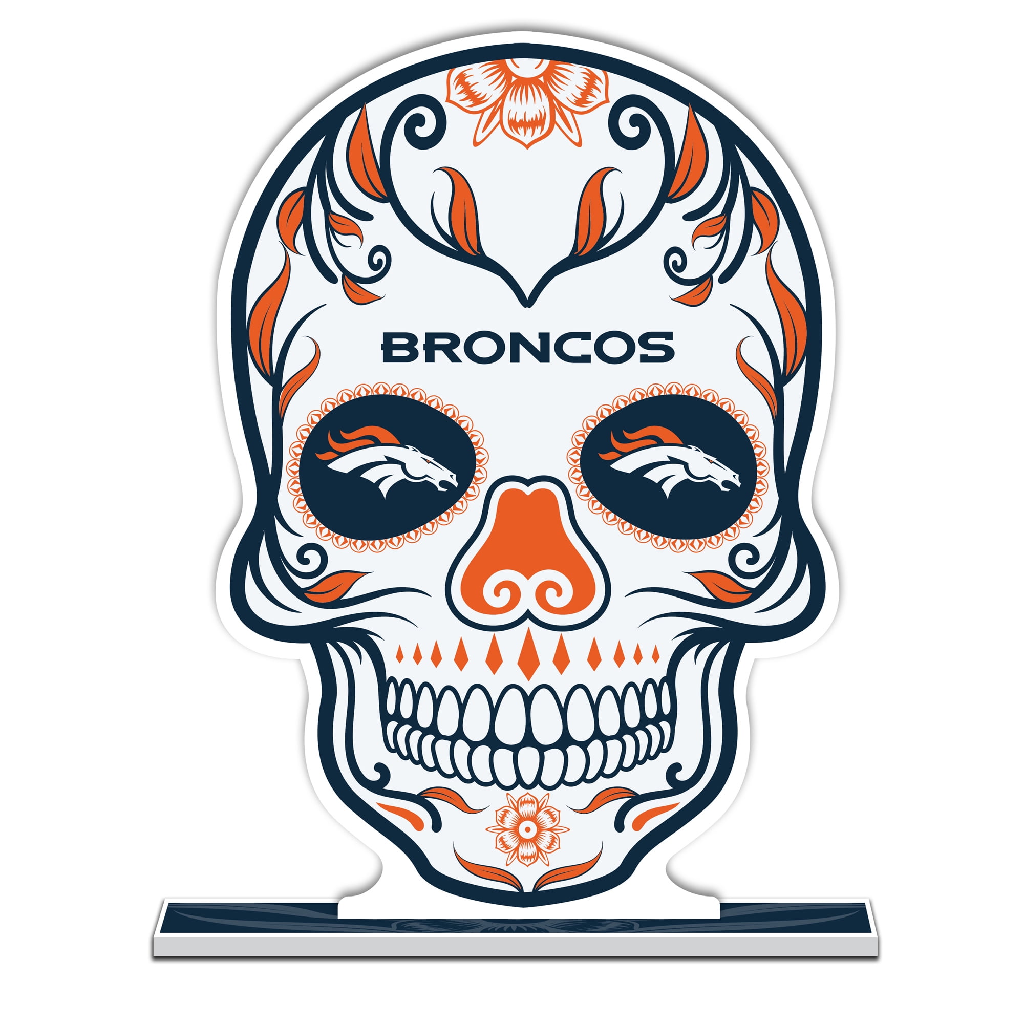 Denver Broncos 10" Sugar Skull Standee - Walmart.com