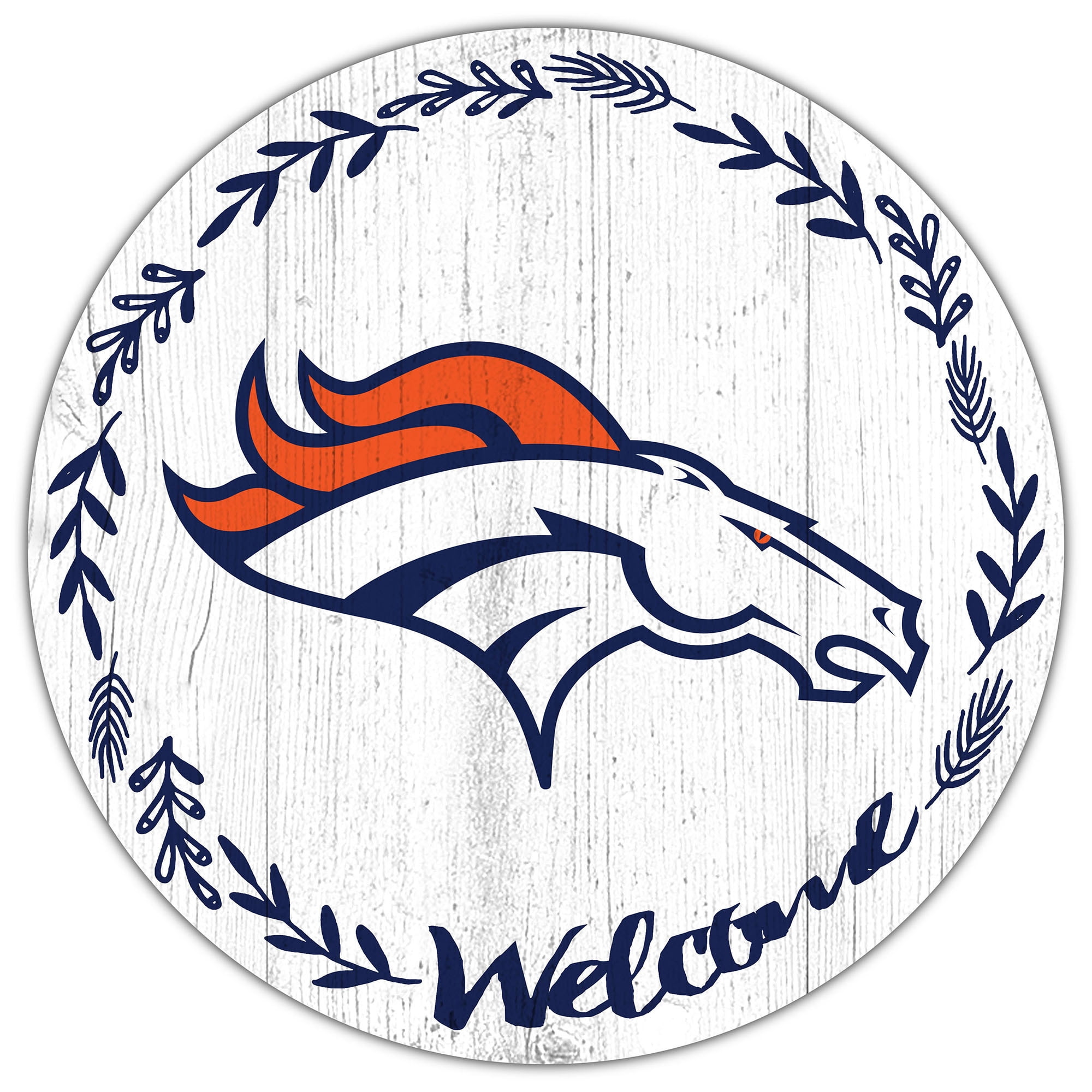Denver Broncos 12" Welcome Circle Sign - Walmart.com