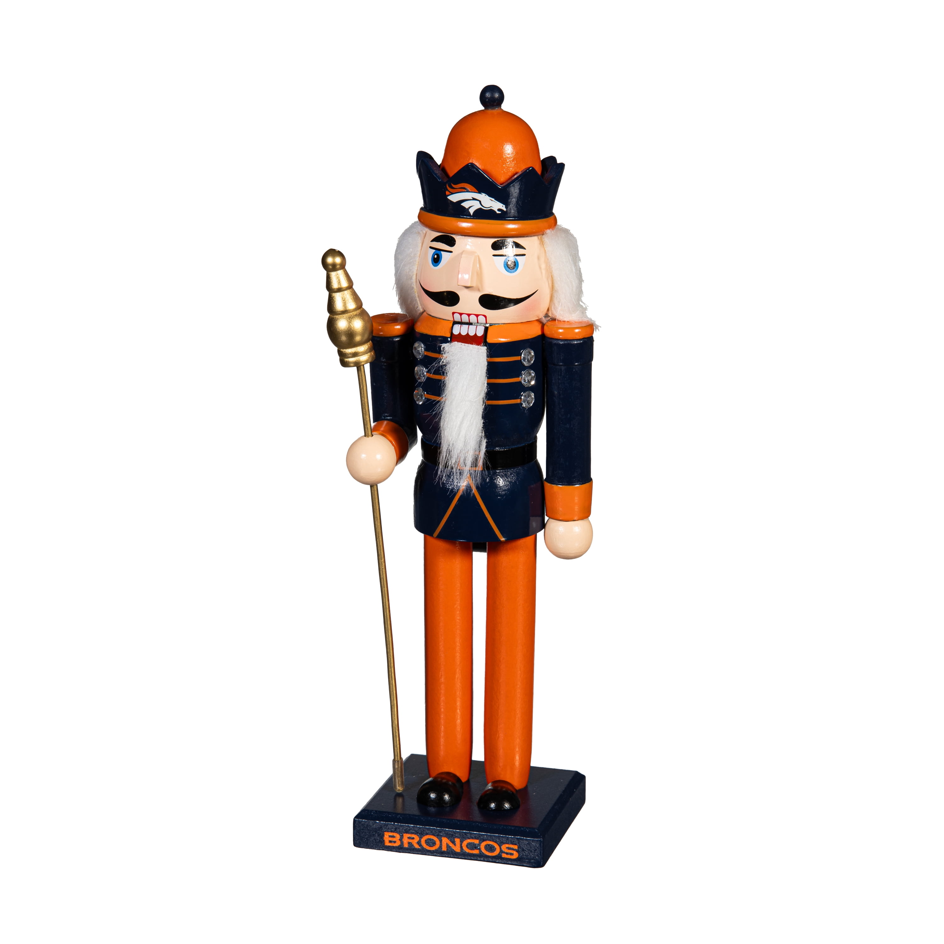 Denver Broncos 12" Wooden Nutcracker Statue - Walmart.com