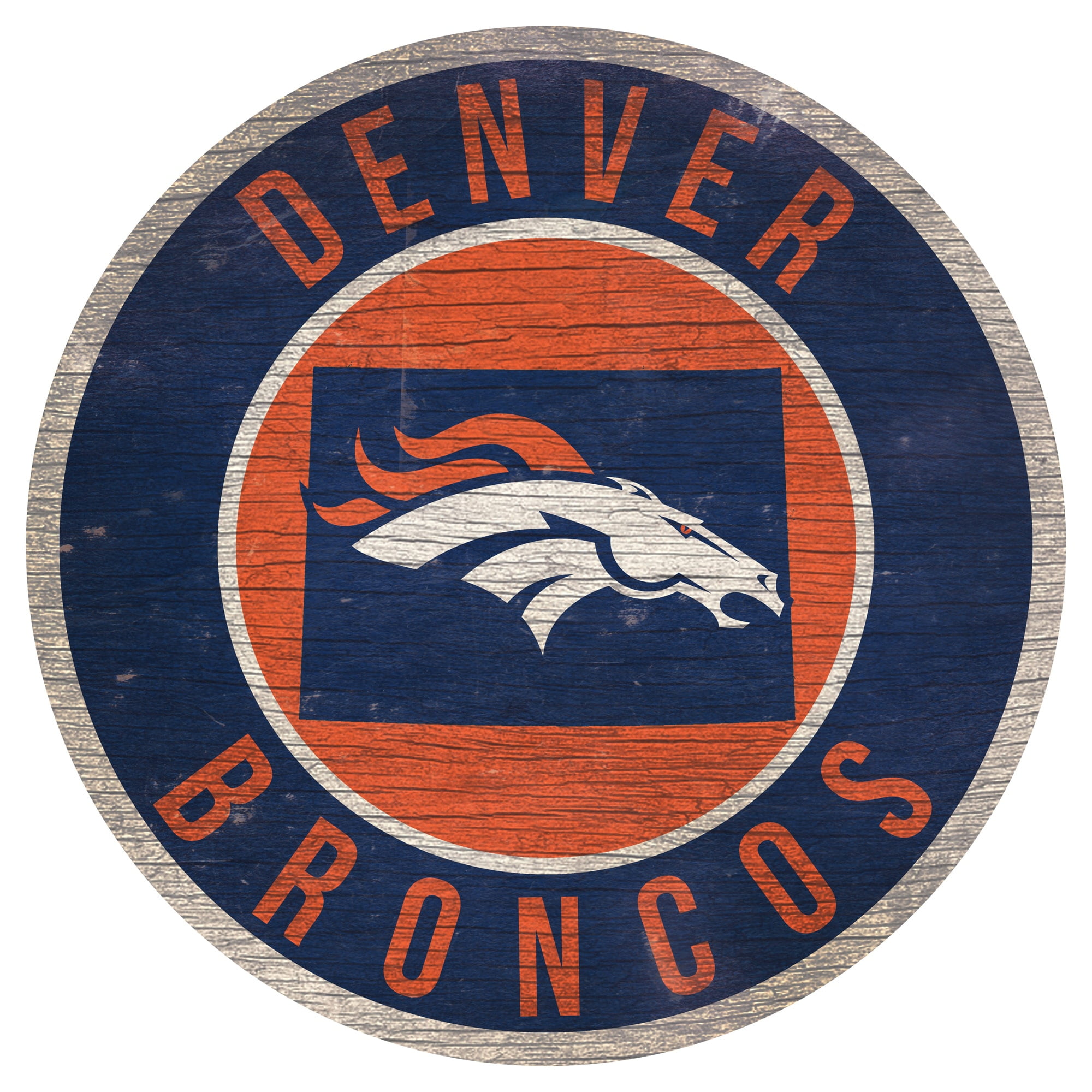 Denver Broncos 12'' x 12'' State Circle Sign - Walmart.com