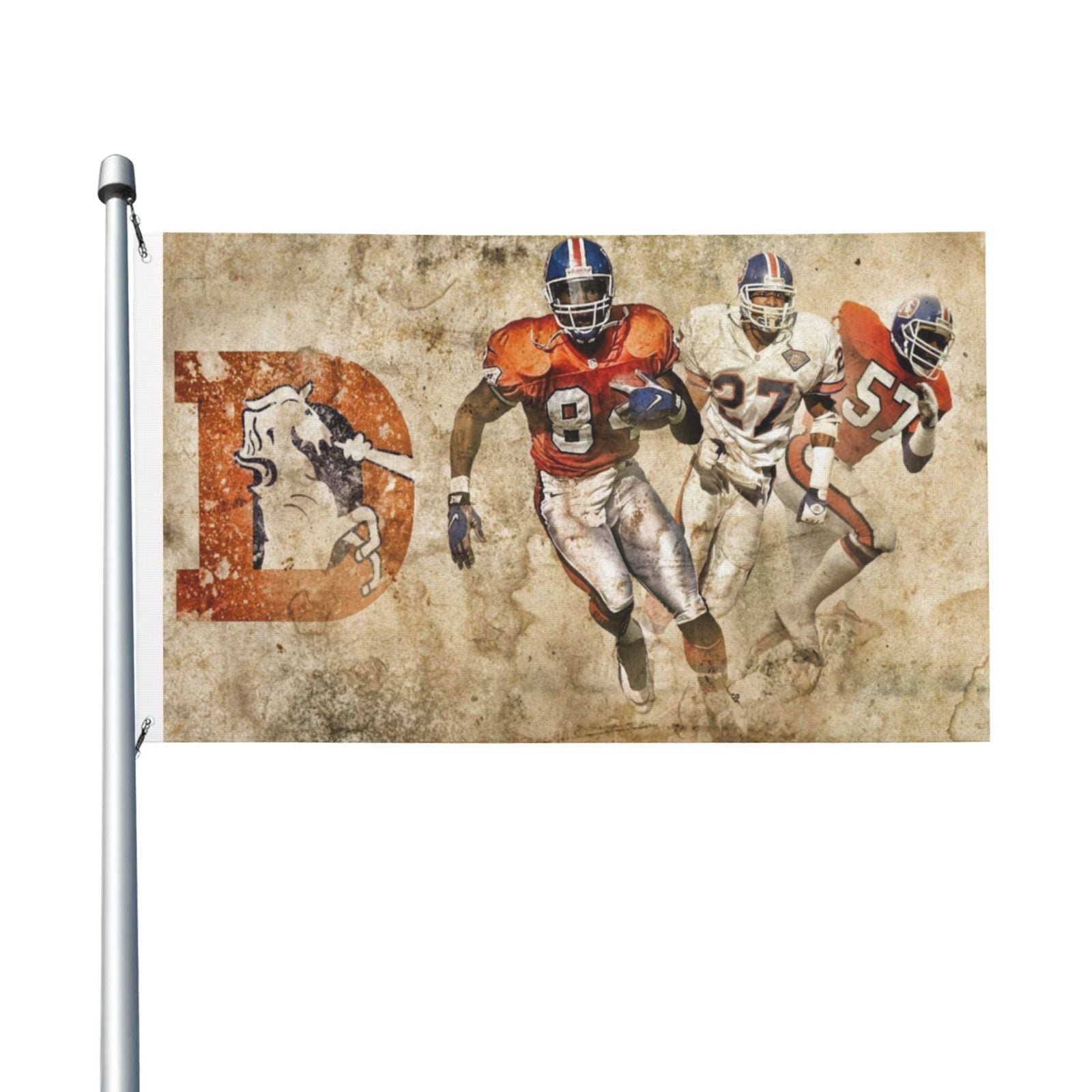 Broncos 3x5ft Three-Layer Double-Sided Football Flag Multi-Yard ...