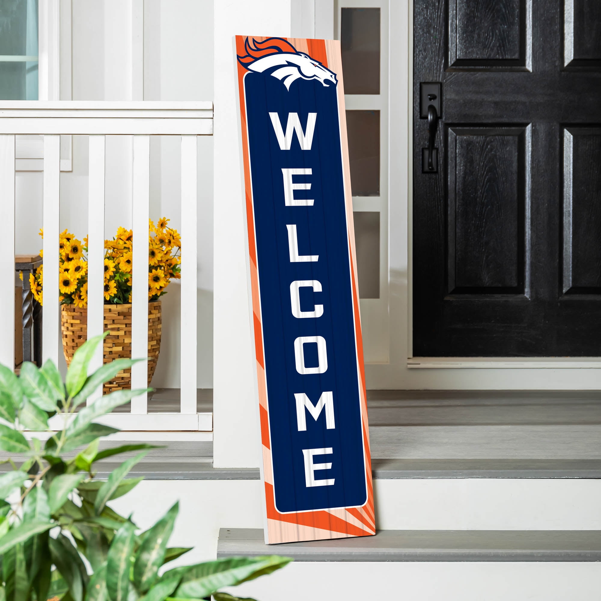 Denver Broncos 47" Color Waves Porch Leaner Welcome Wall Sign - Walmart.com