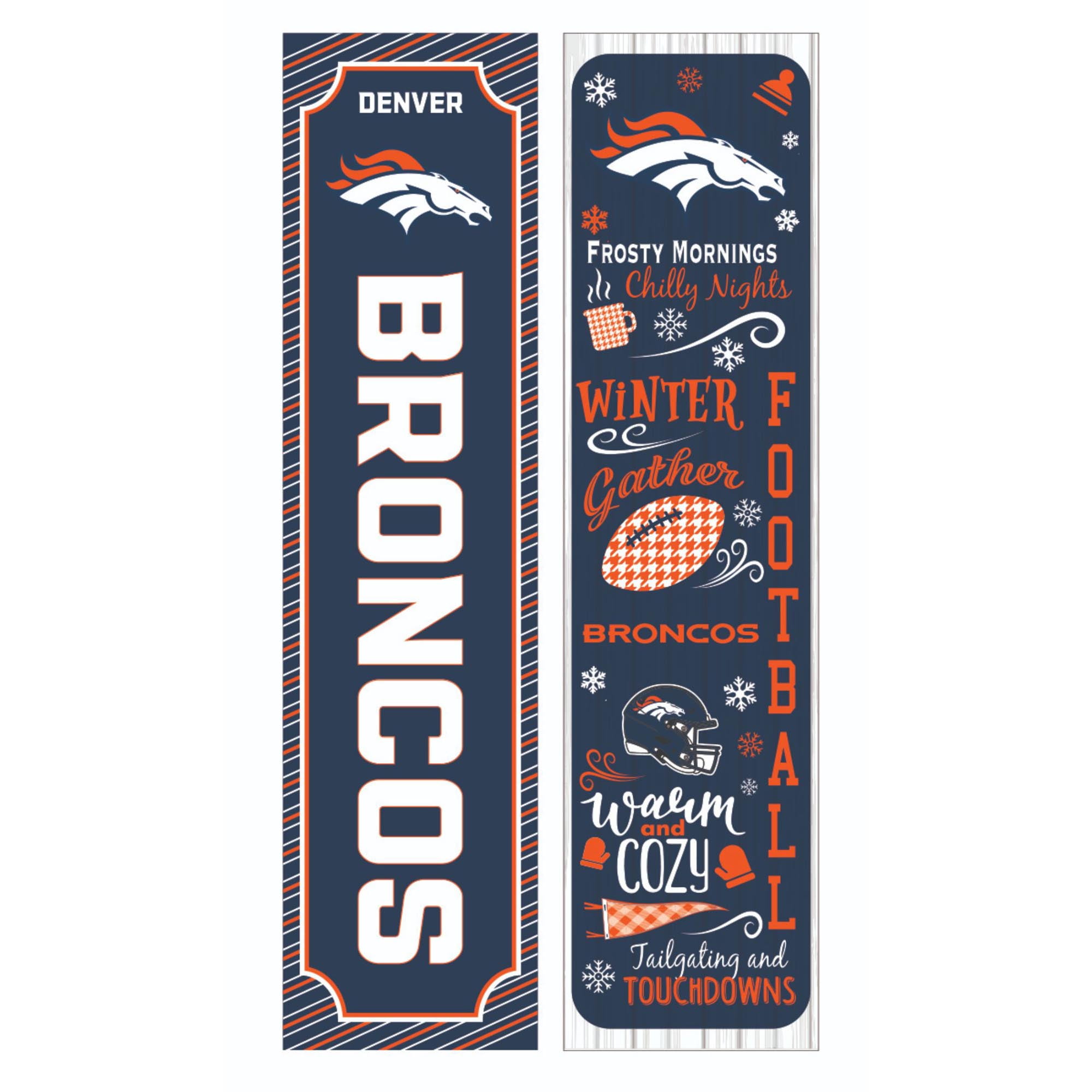 Denver Broncos 47" Double Sided Winter Leaner Fan Sign - Walmart.com