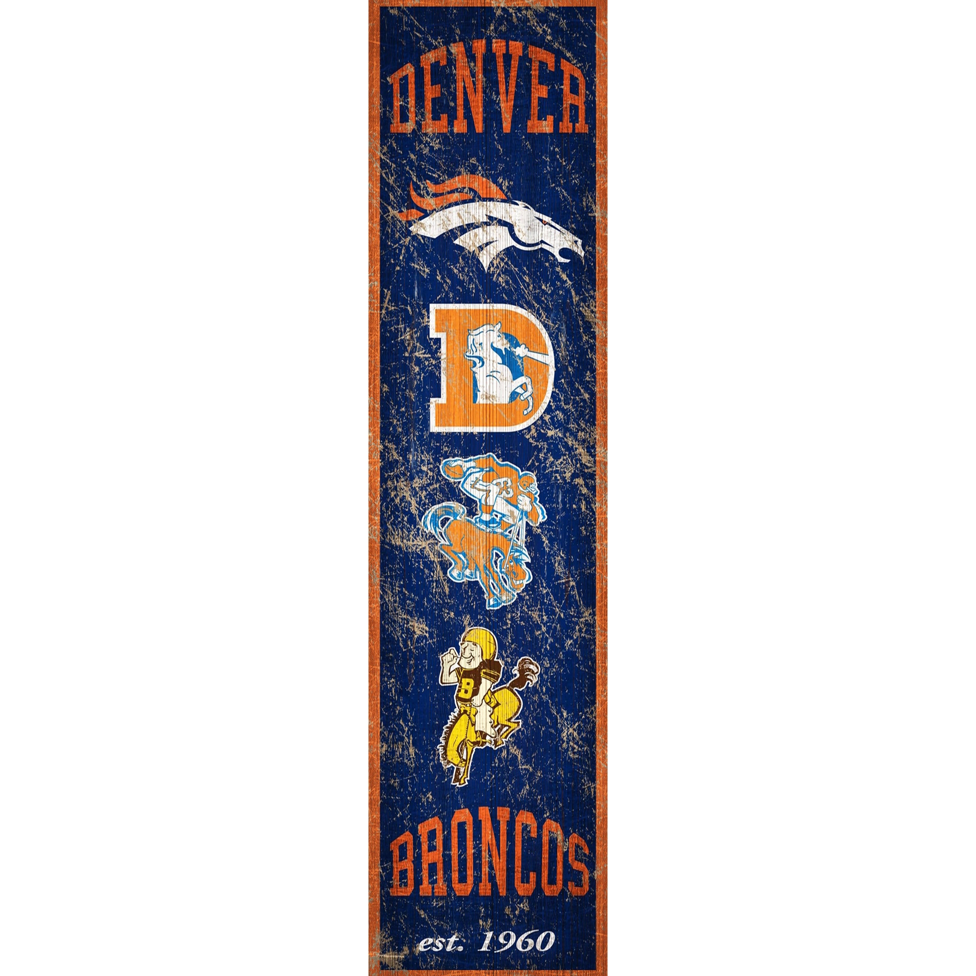 Denver Broncos 6'' x 24'' Vertical Heritage Banner Sign - Walmart.com