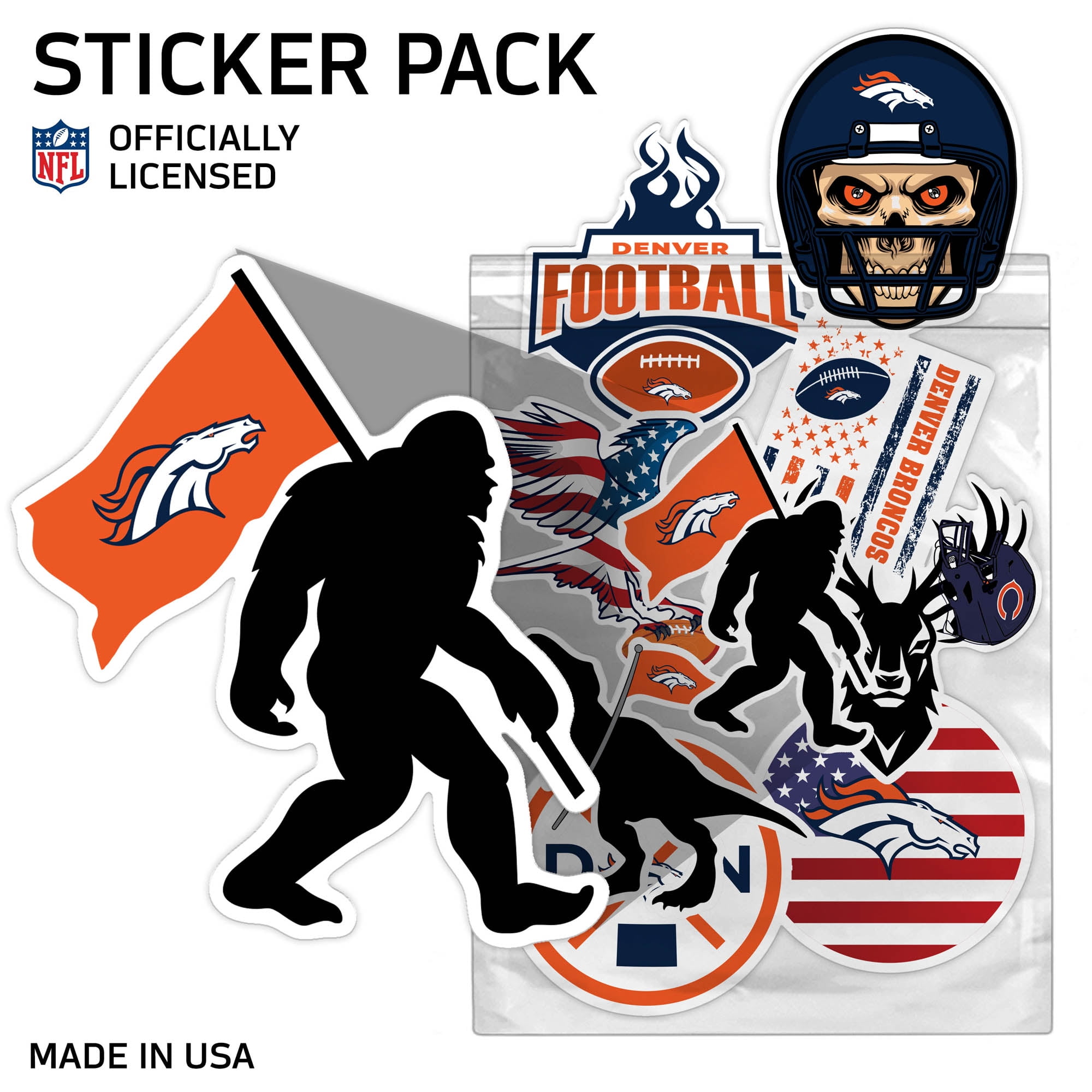 Denver Broncos Assorted Sticker Pack - Walmart.com