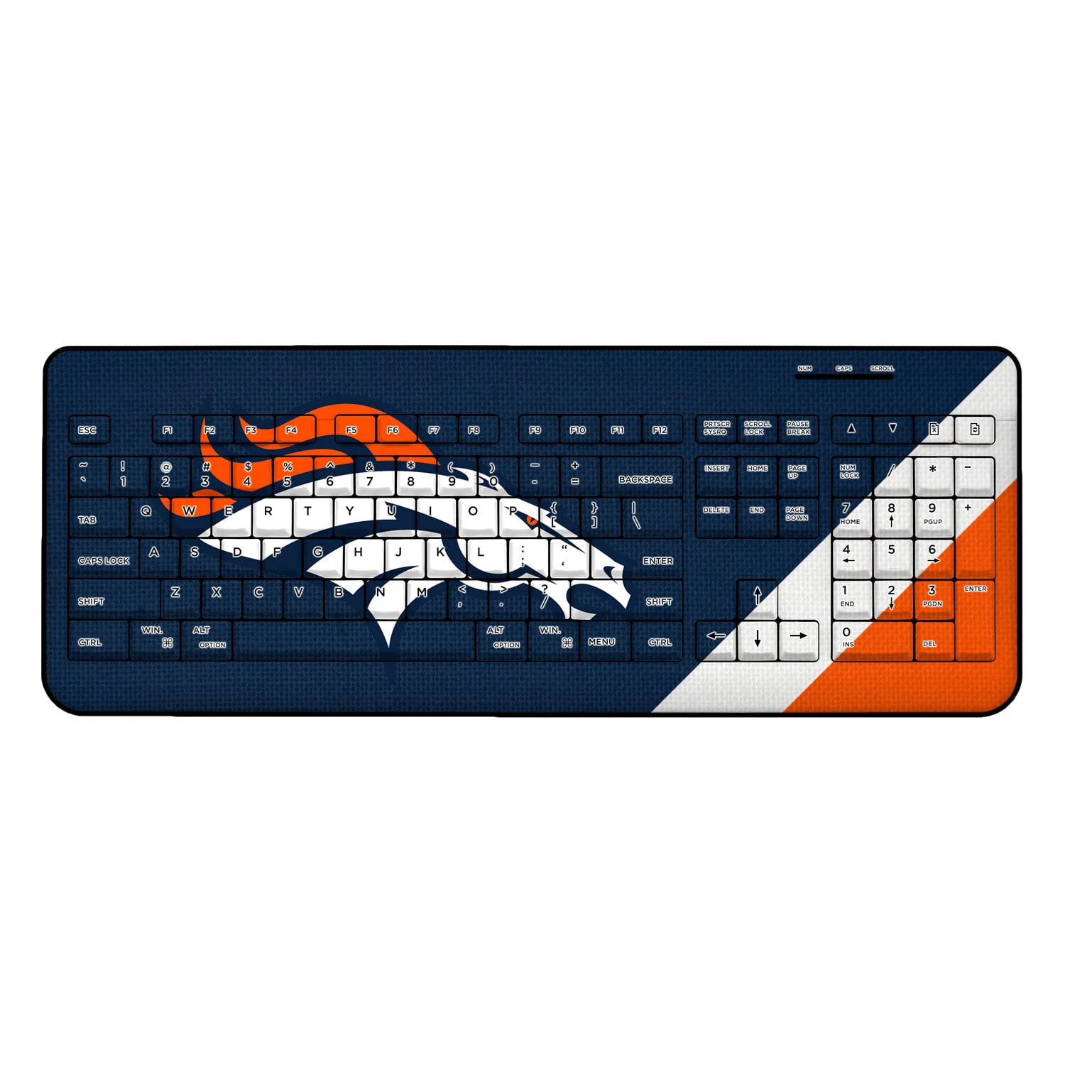 Denver Broncos Diagonal Stripe Wireless Keyboard - Walmart.com