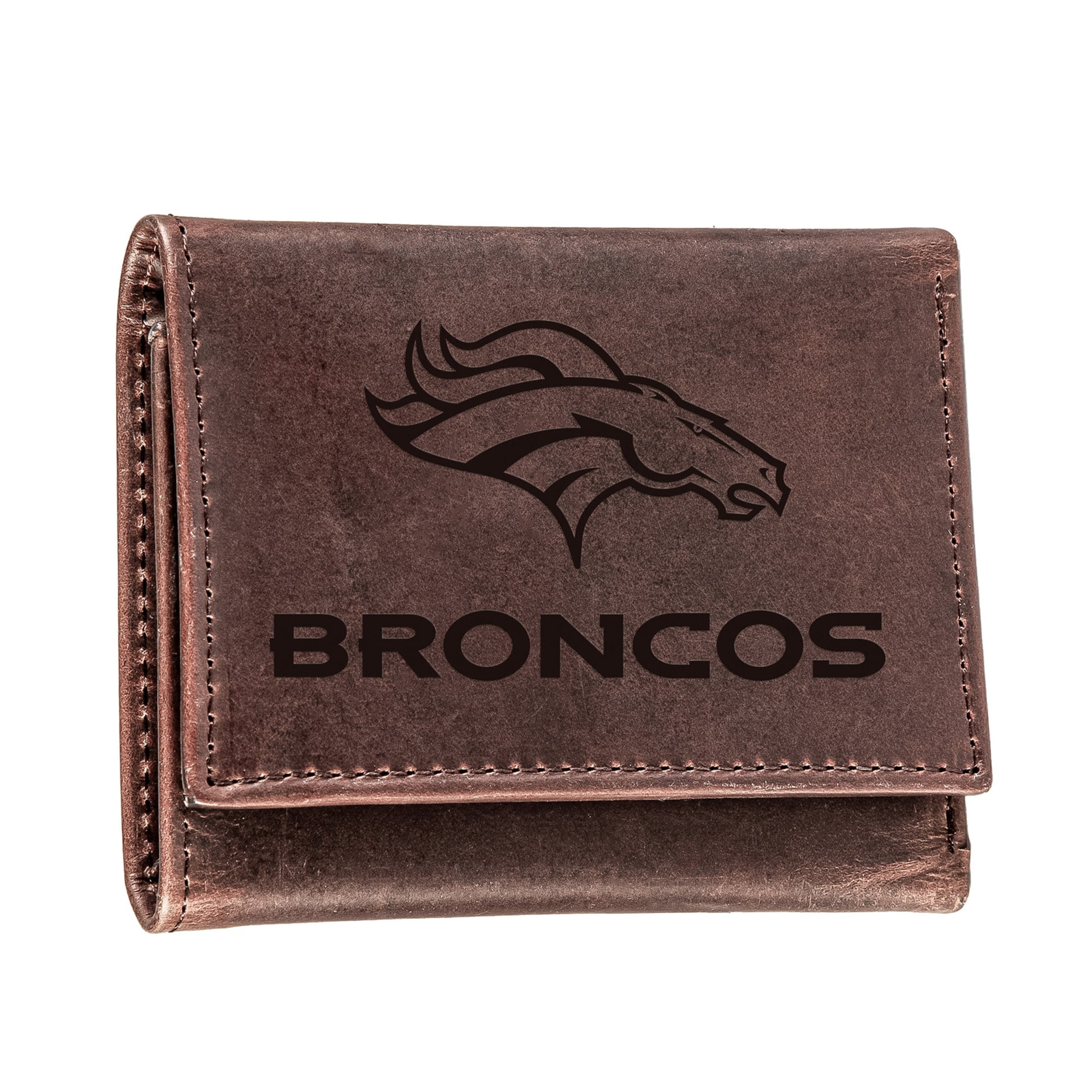 Denver Broncos Leather Team Tri-Fold Wallet - Walmart.com