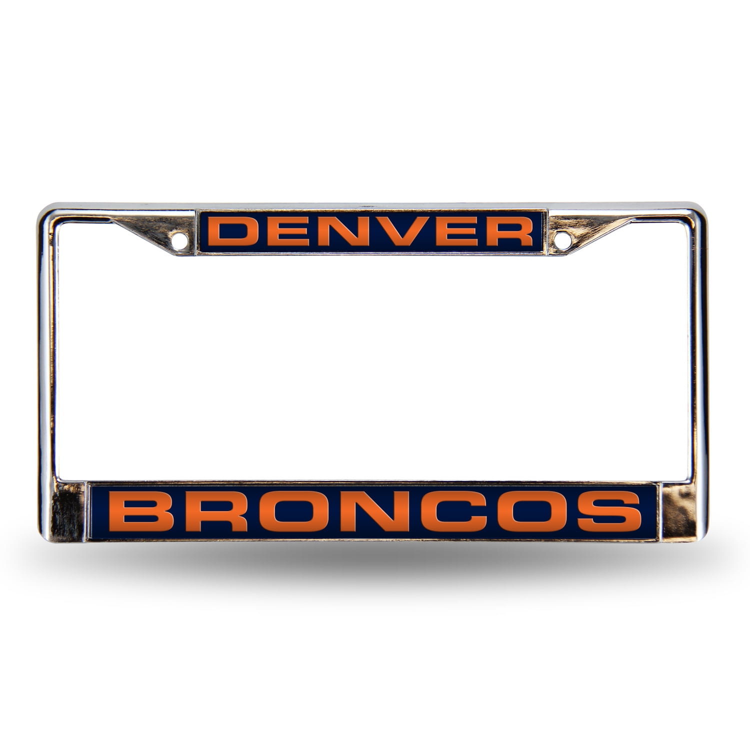 Denver Broncos License Plate Frame Laser Cut Chrome - Walmart.com