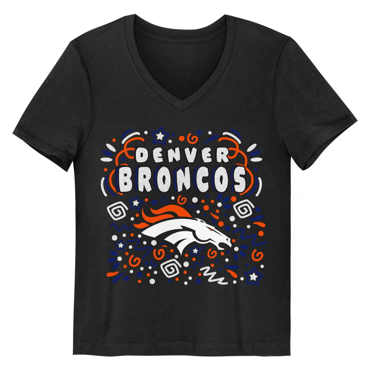 Denver Broncos NFL Girls Cotton Tee - Walmart.com