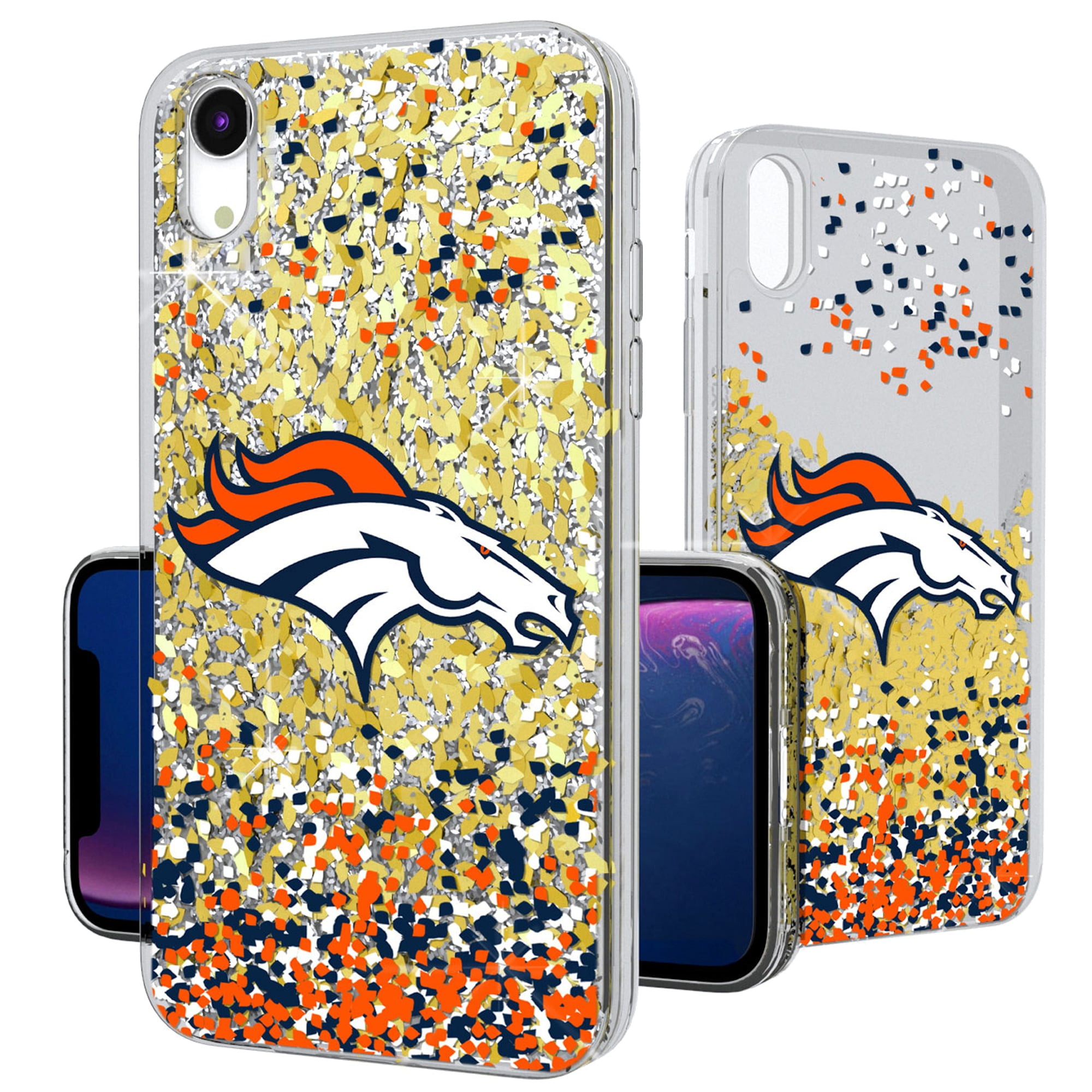 Denver Broncos iPhone Glitter Case with Confetti Design - Walmart.com