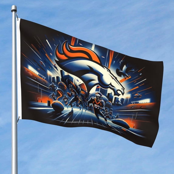 Denver City Football team flag double-sided 5x8ft flags patio ...