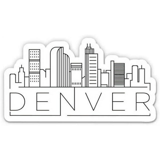 Denver City Skyline - Vinyl Sticker - Large Size (11" Wide) - Walmart.com