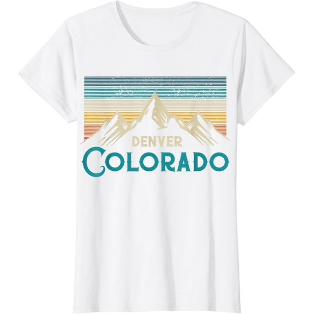 Denver Colorado Vintage Mountains Hiking Souvenir Gift T-Shirt ...