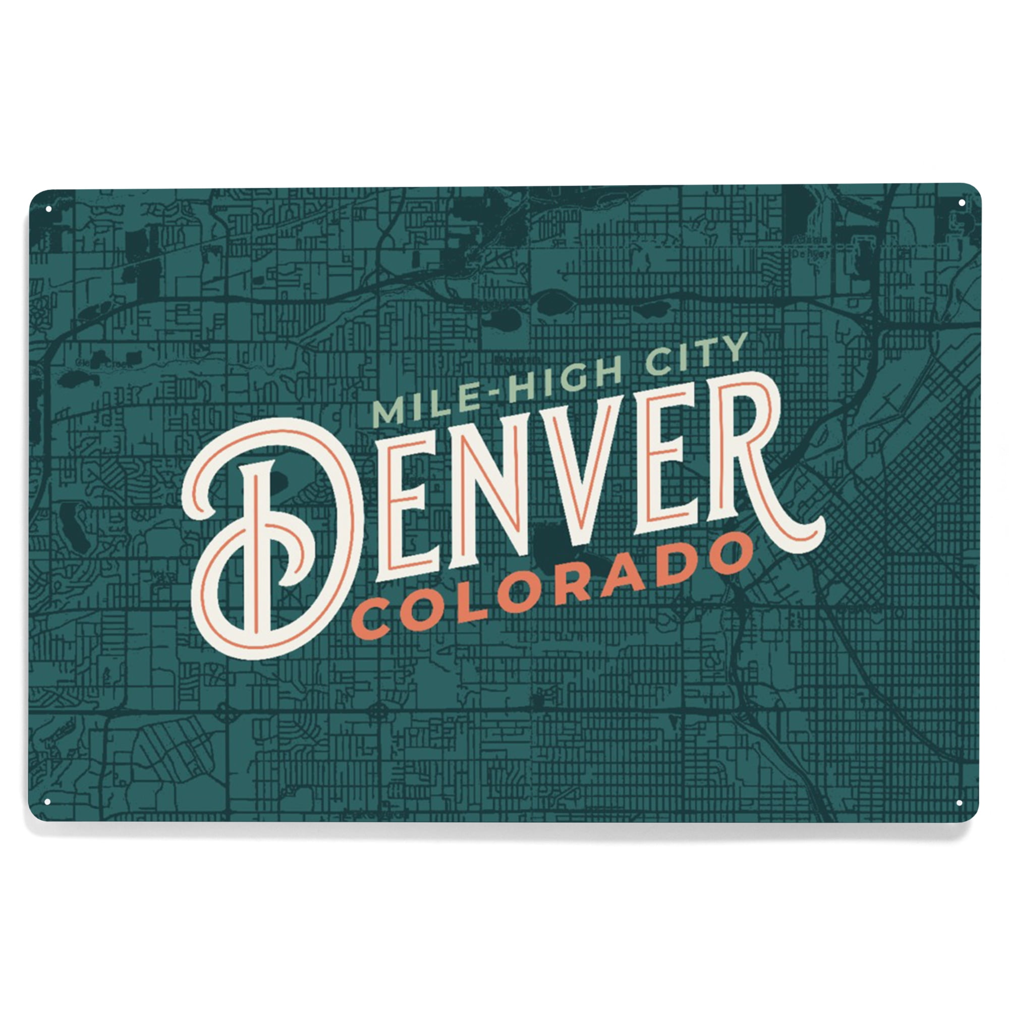 Denver, Colorado, Wayfinder Collection, Map and City Name, Mile-High ...