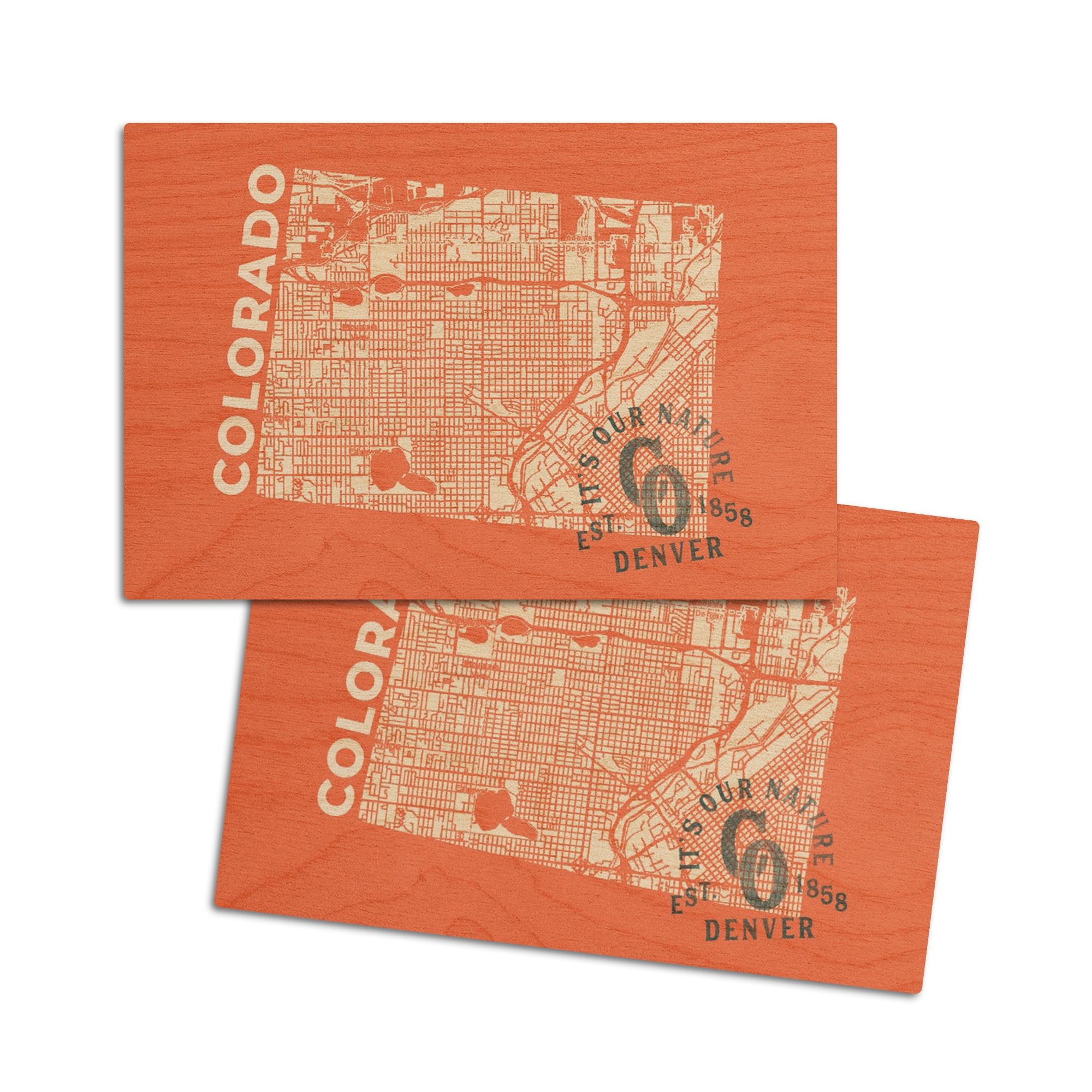 Denver, Colorado, Wayfinder Collection, State Shape Map, Contour (4x6 ...