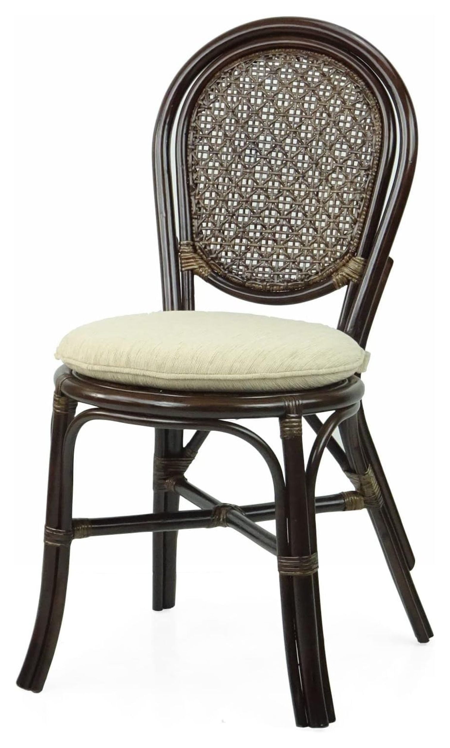 Denver Dining Handmade Wicker Side Chair Natural Rattan, Dark Brown ...