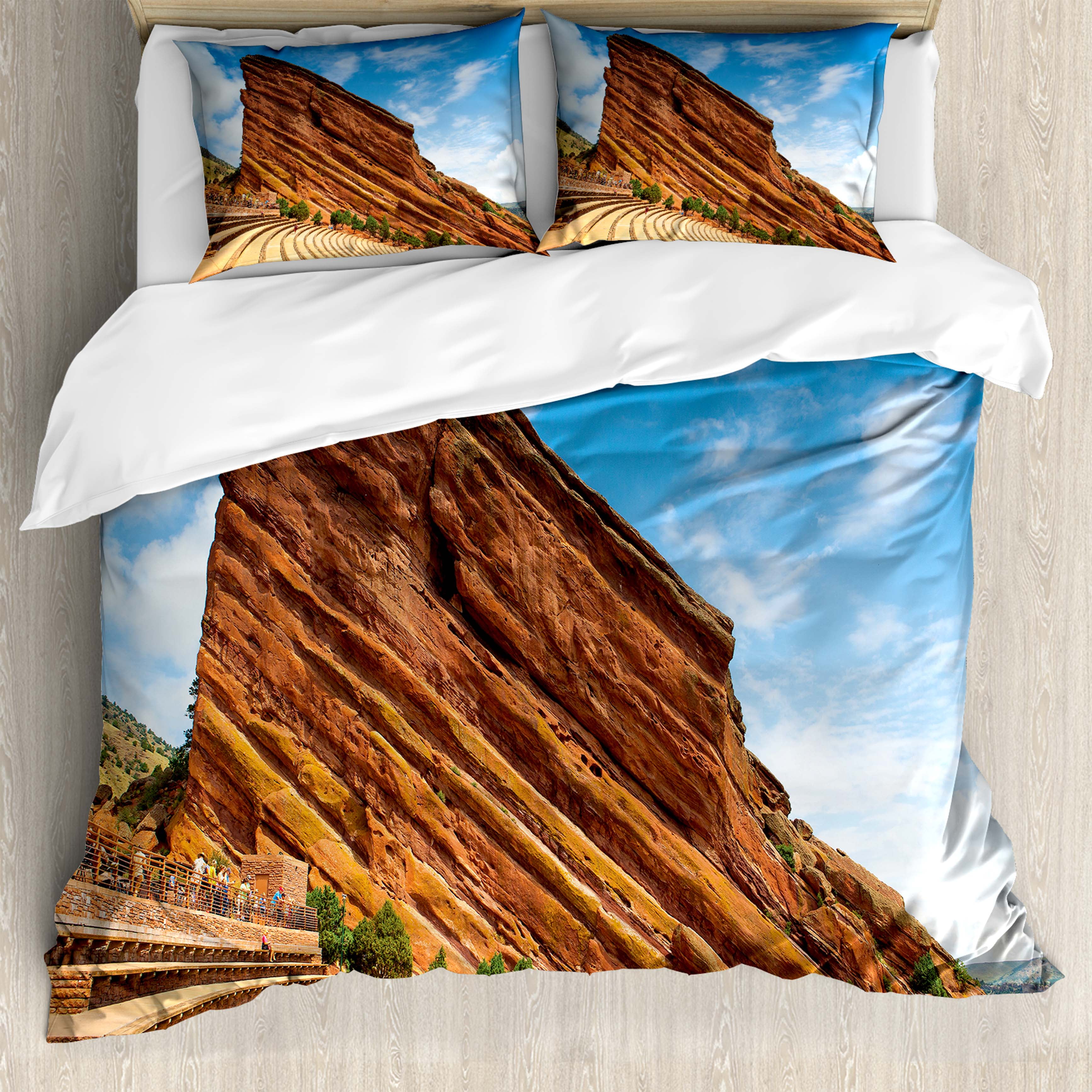Denver Duvet Cover Set, Famous Travel Sight Historic Red Rocks Colorado ...
