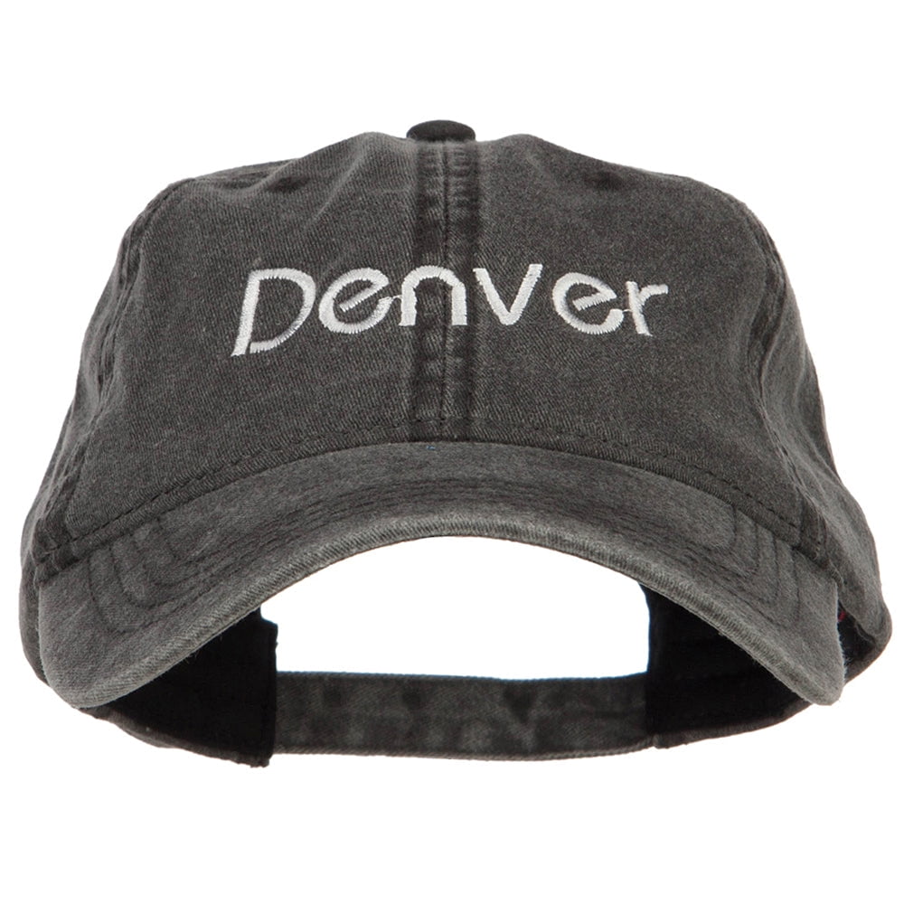 Denver Embroidered Washed Buckled Cap - Black OSFM - Walmart.com