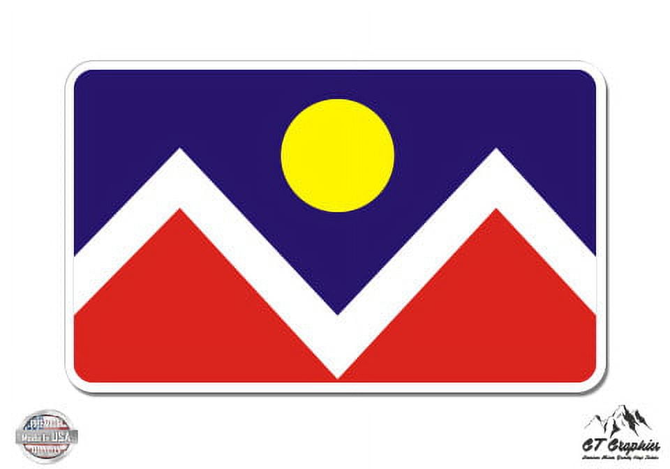Denver Flag - 3" Vinyl Sticker - For Car Laptop I-Pad Phone Helmet Hard ...