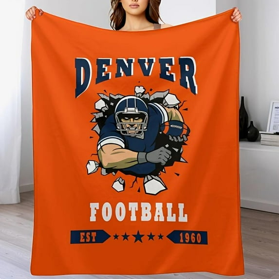 Denver Fleece Blanket - Super Soft Rugby-Themed Design with Player ...