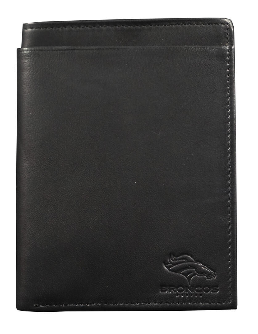 Denver Football Broncos Black Leather Traveling Bilfold Wallet w/ RFID ...