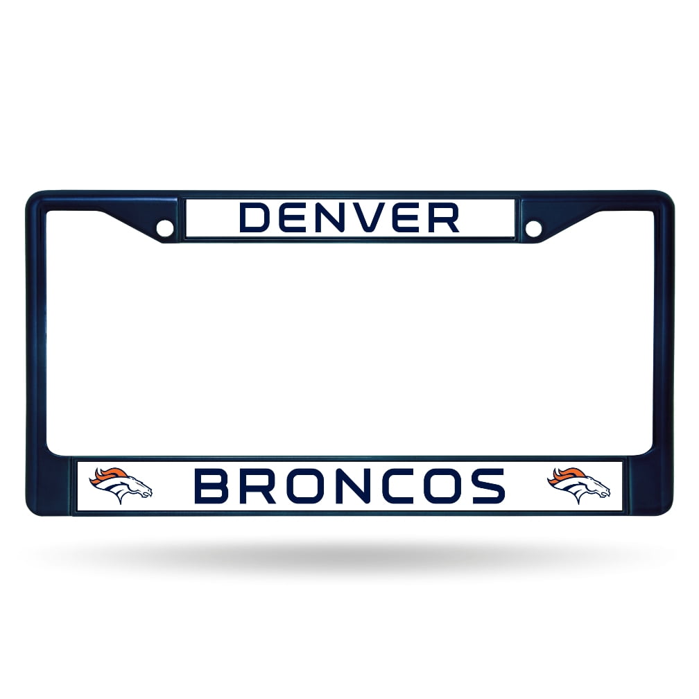 Denver Football Broncos Licensed Blue Painted Chrome Metal License ...