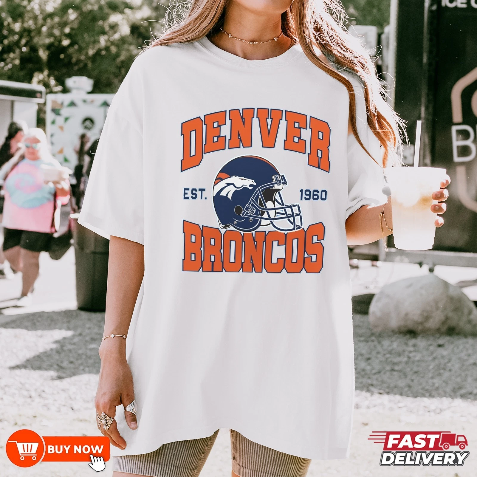 Denver Football Est 1960 Team Helmet Unisex Football TShirt ,White ...