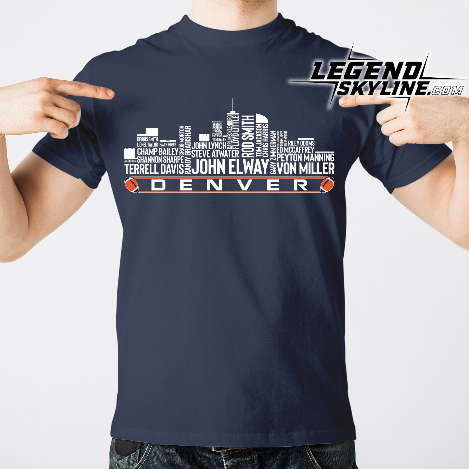 Denver Football Greatest Of All Time Team Legend Denver City Skyline T ...