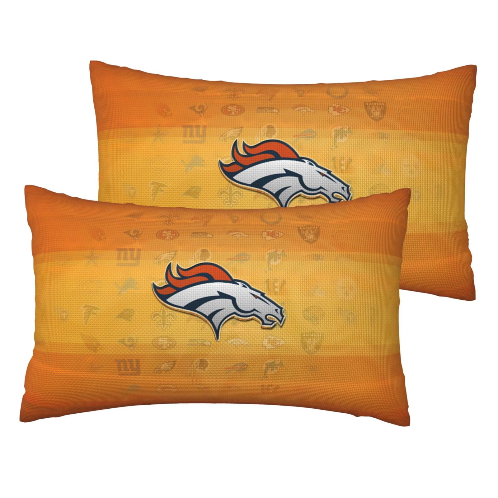 Denver Football Print Linen-Like Pillow Covers,Double-Sided Design for ...
