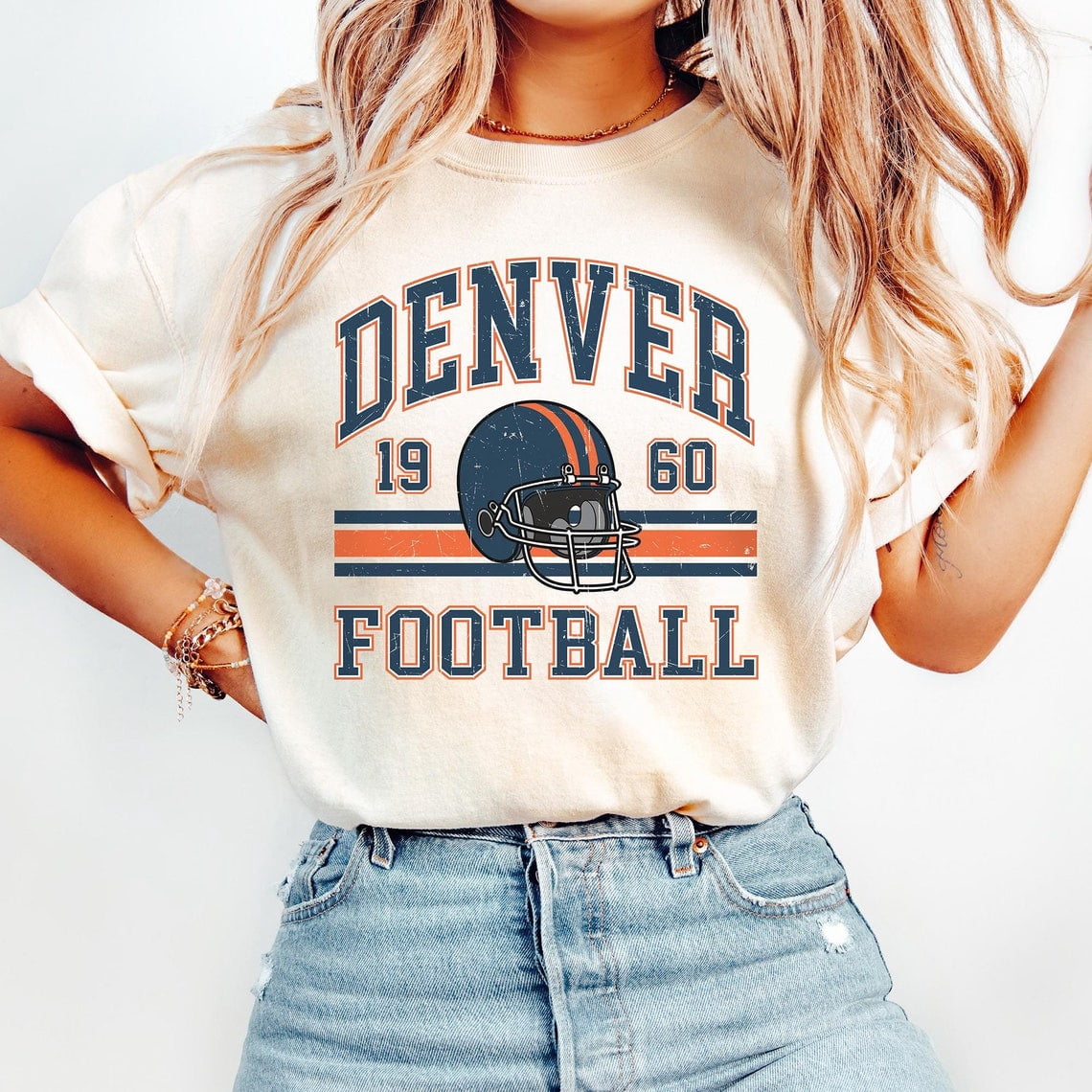 Denver Football Retro Shirt, Broncos Vintage T-Shirt, Denver Football ...