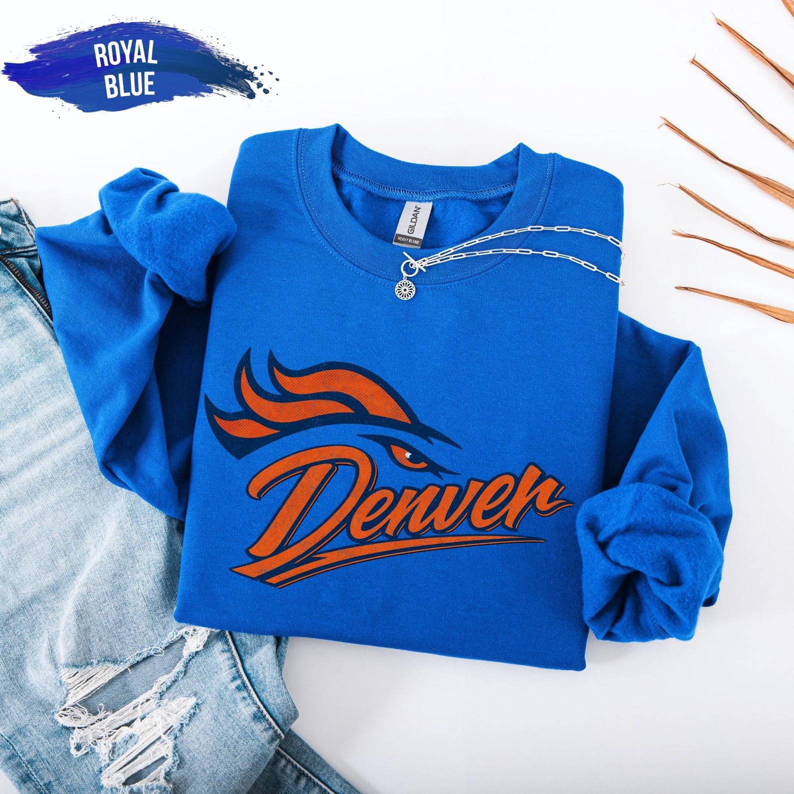 Denver Football Sweatshirt, Unisex Graphic Crewneck, Football Fan ...