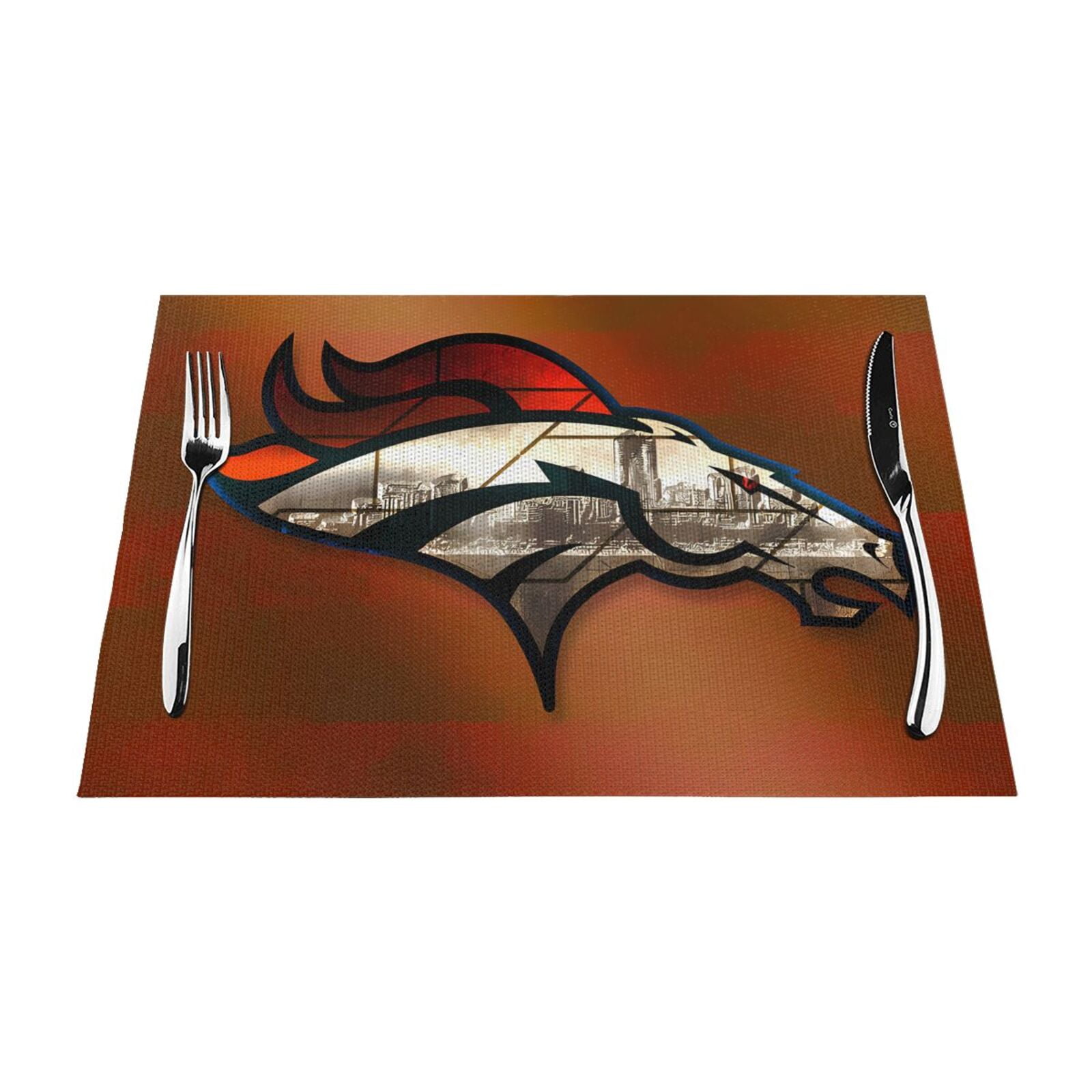 Denver Football Team Heat Resistant Placemats Set of 4,Washable PVC ...