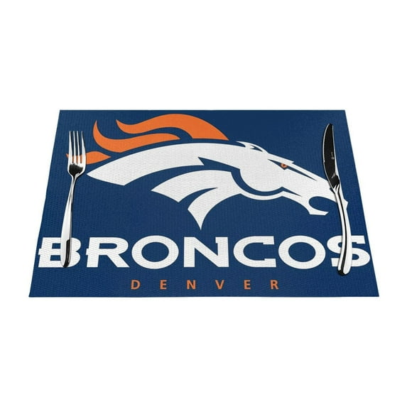 Denver Football Team Heat Resistant Placemats Set of 4,Washable PVC ...