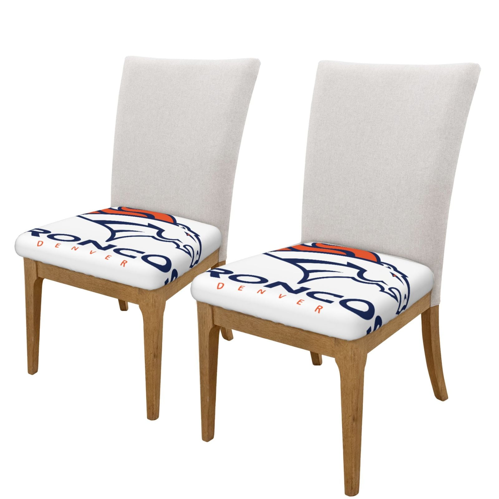 Denver Football Team Square Cushion Cover Fits 2Pcs 35-48cm Seat for ...